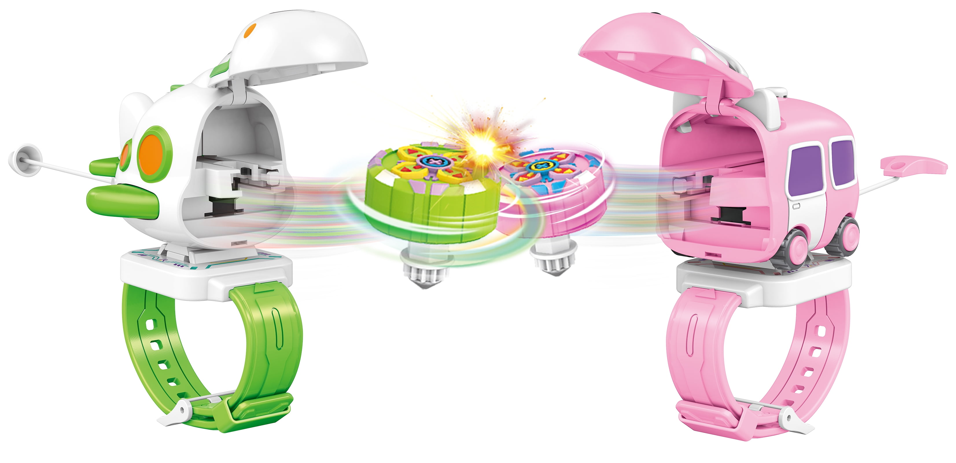 Spinning Tops Battle Set with Vehicles Launcher – Wearable Watch Design ...