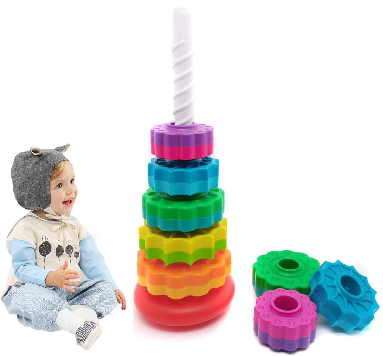 Spinning Toy - Premium Stacking Toy for Kids -Baby Stacking Toys ...