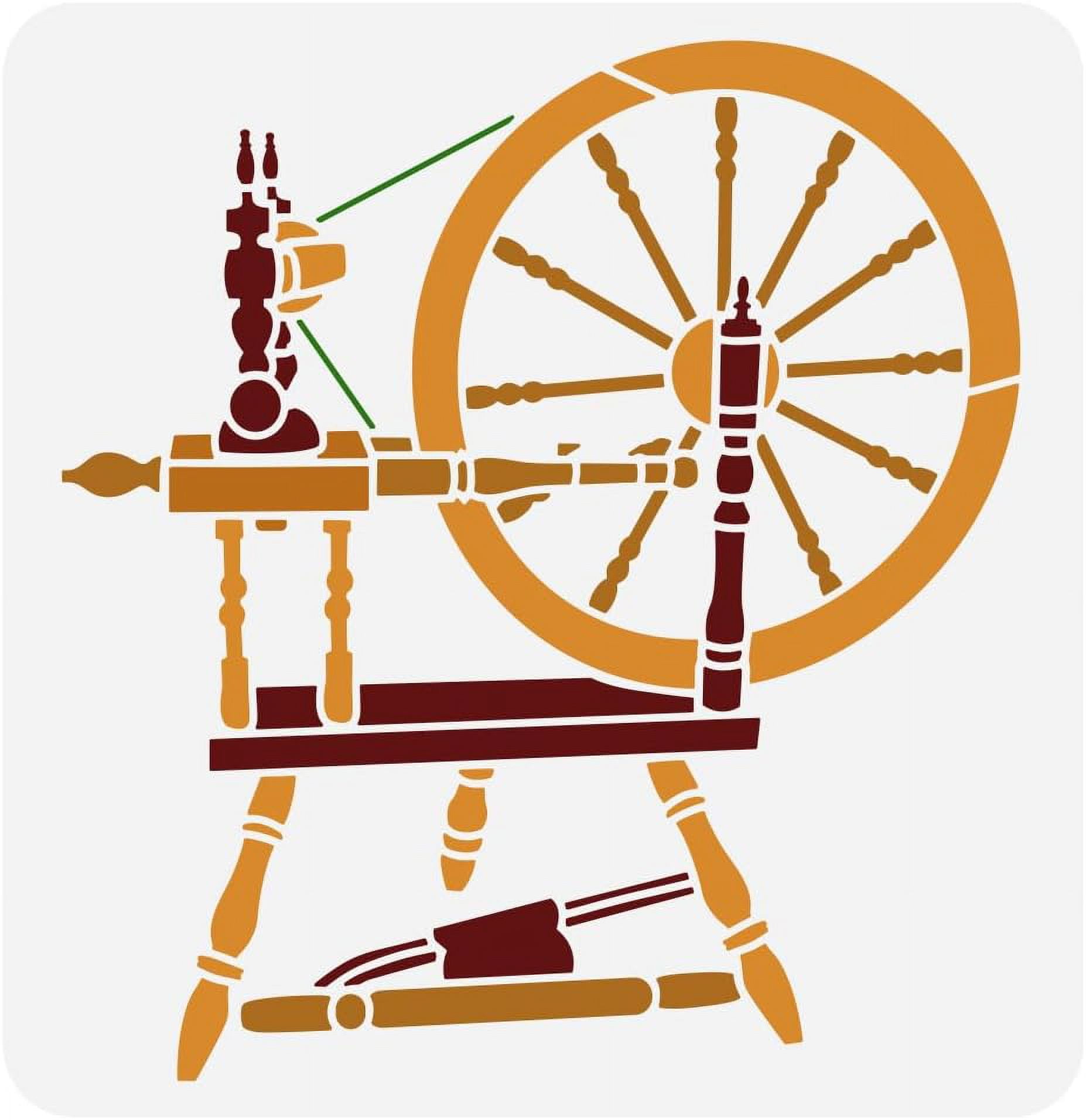 Spinning Wheel Stencil 11.8x11.8 inch Reusable Fairytale Spinning Wheel ...