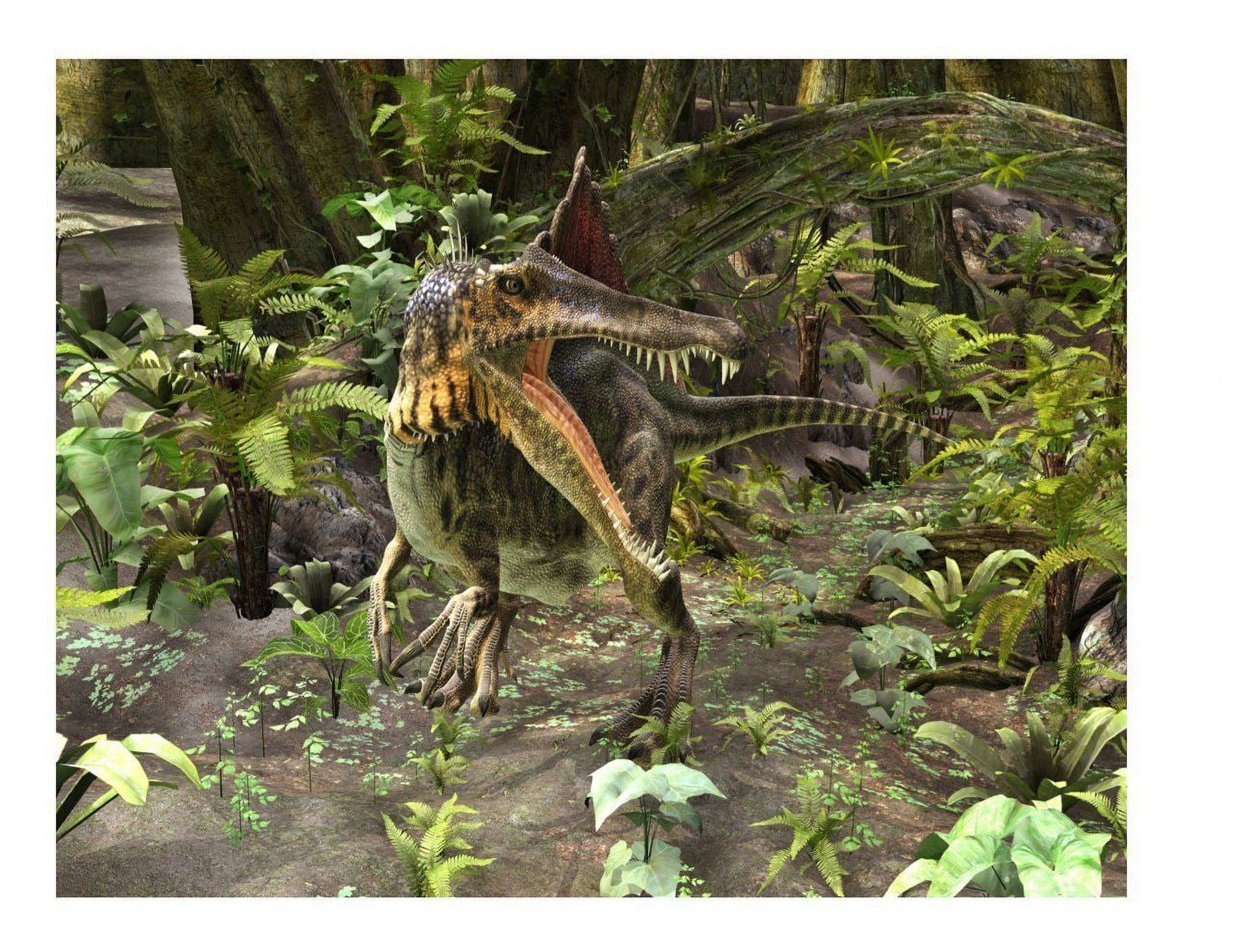 Spinosaurus Dinosaur Sharp Teeth Trees Edible Cake Topper Image ...