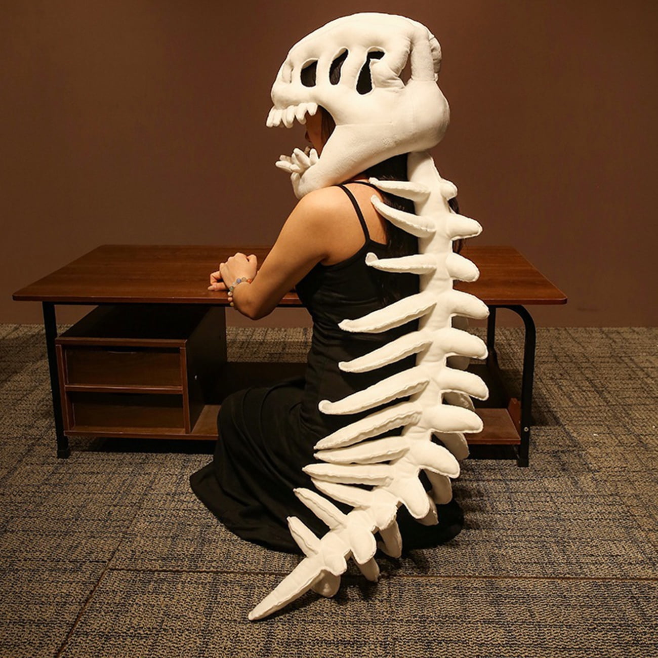 Spinosaurus Plush Costume Dinosaur 3D Skeleton Costume Set Plush Dino ...
