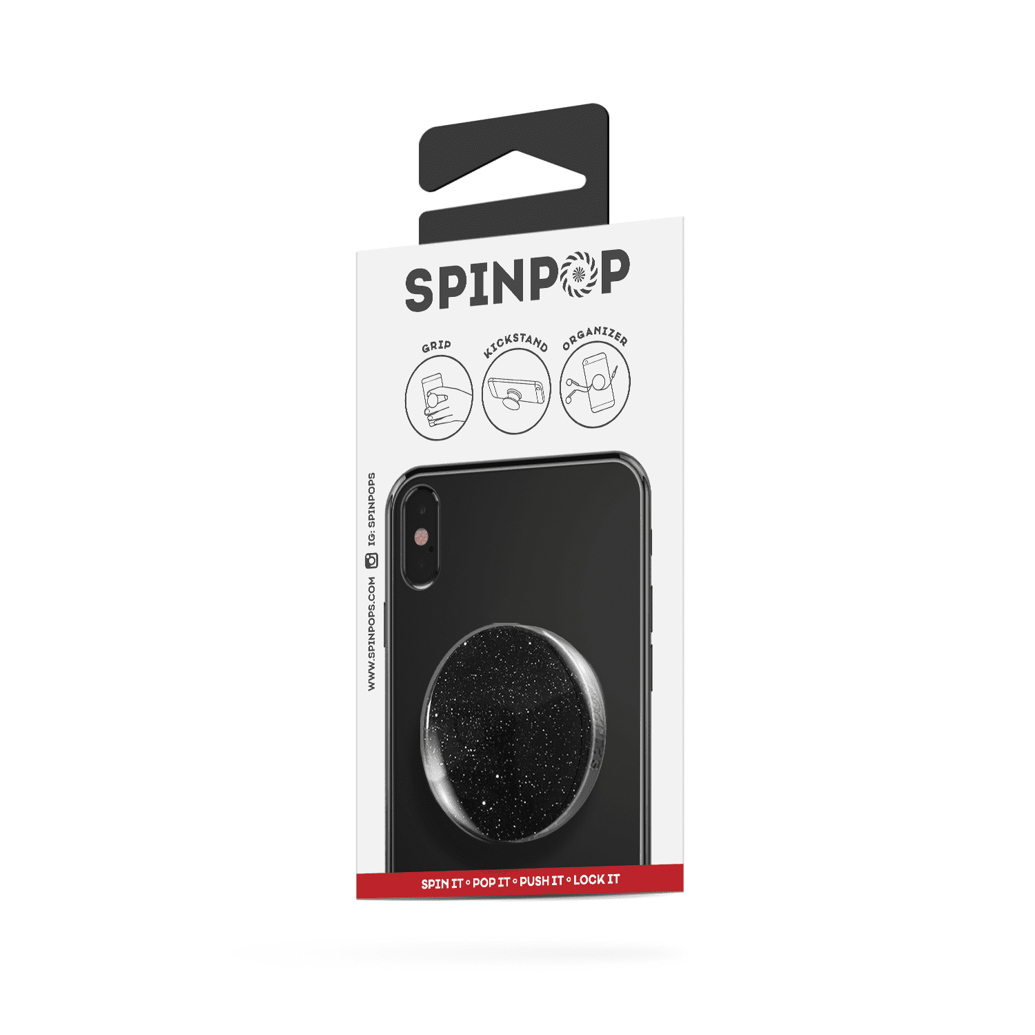 Spinpop Phone Grip - Gold Glitter with Gel Overlay - Walmart.com