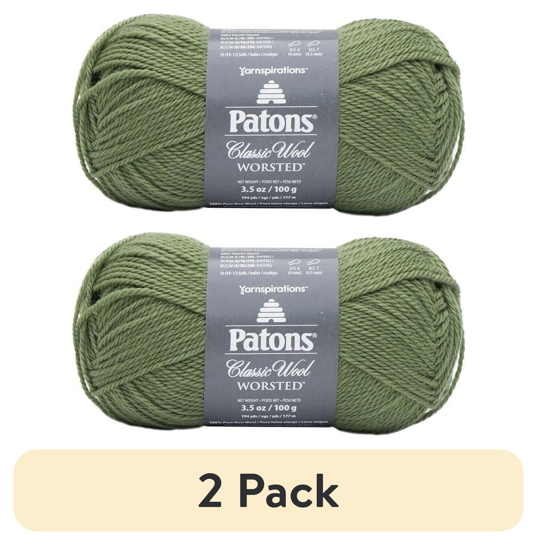 (2 pack) Spinrite 244077-77760 Patons Classic Wool Yarn, Meadow ...