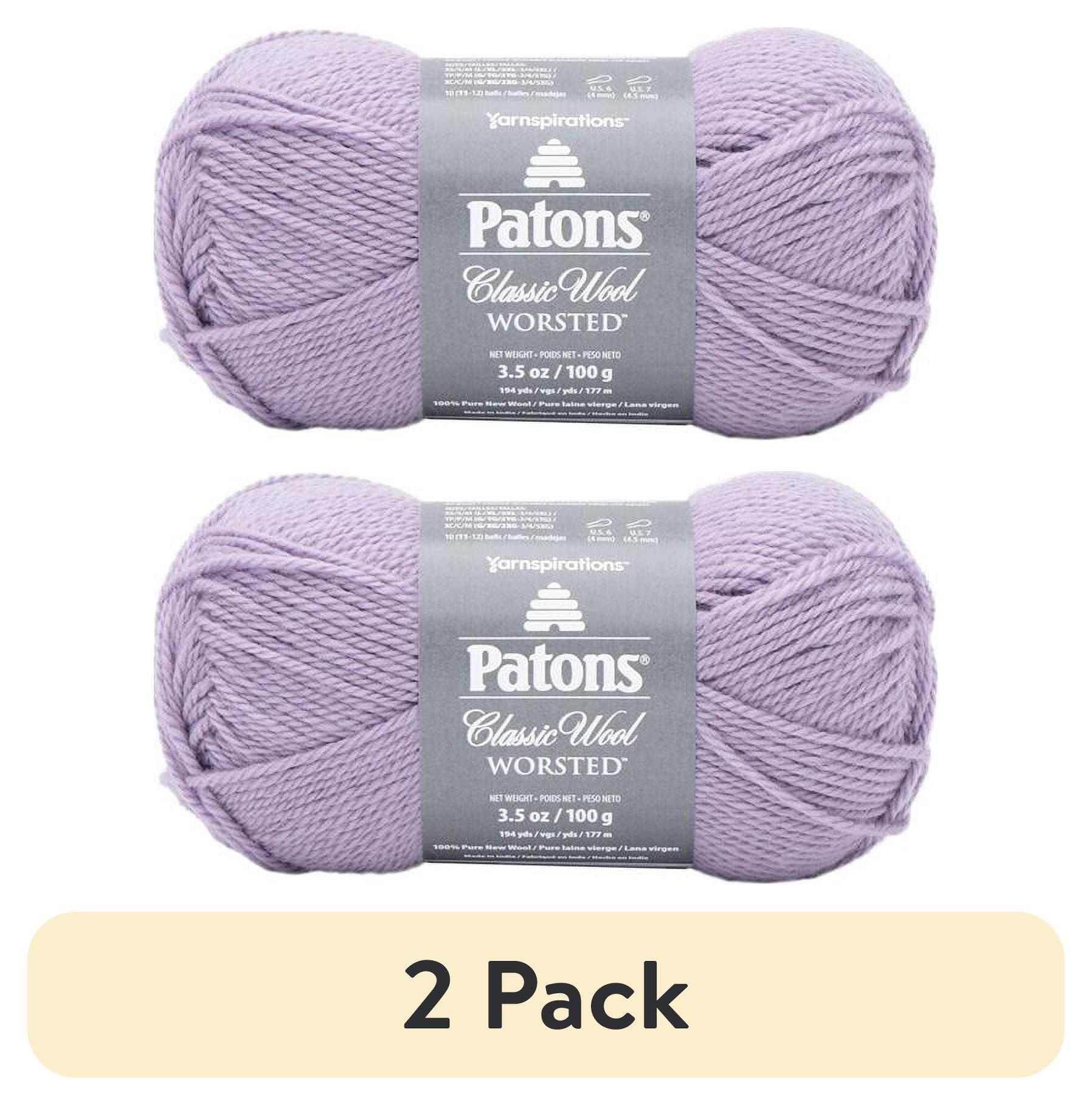 (2 pack) Spinrite 244077-77778 Patons Classic Wool Yarn, Lavender ...