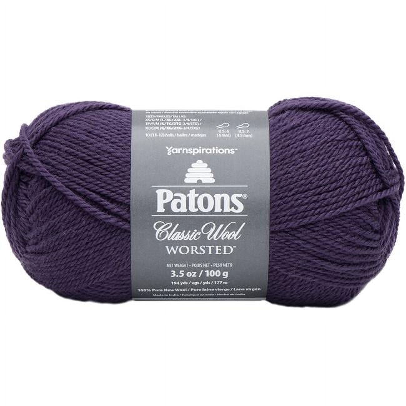 Patons Classic Wool Yarn-Purple Night - Walmart.com