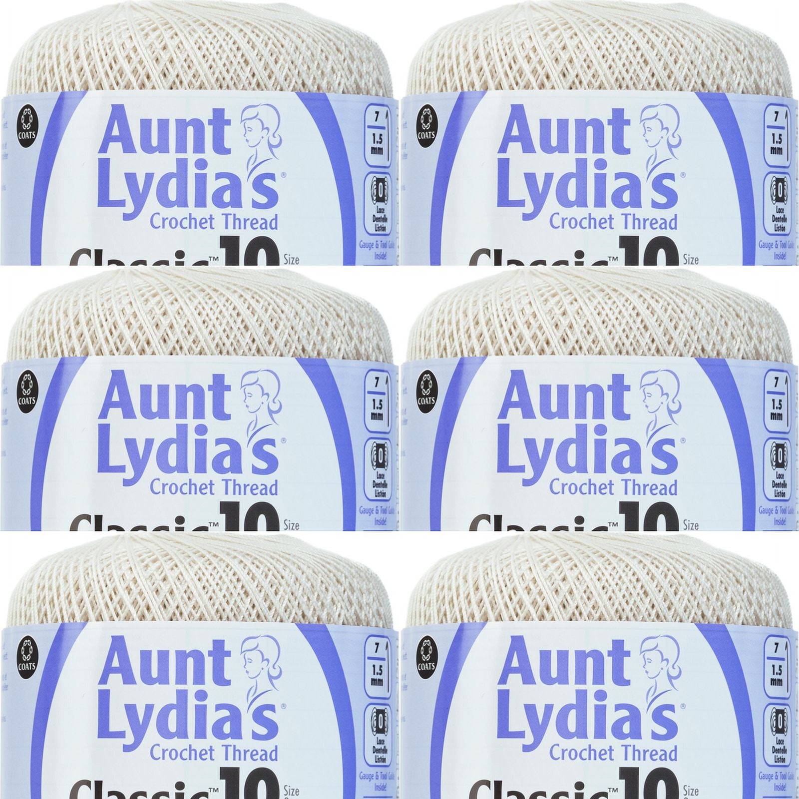 Spinrite Aunt Lydia's Classic Crochet Thread Size 10 - Antique White, 1 ...