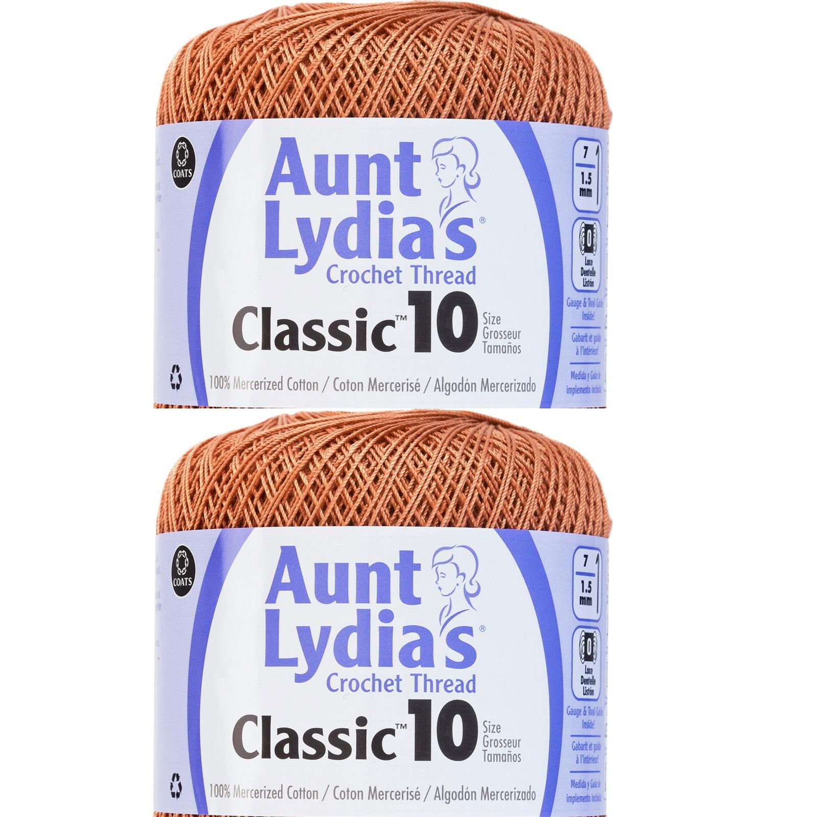 Spinrite Aunt Lydia's Classic Crochet Thread Size 10 - Copper Mist, 1 ...