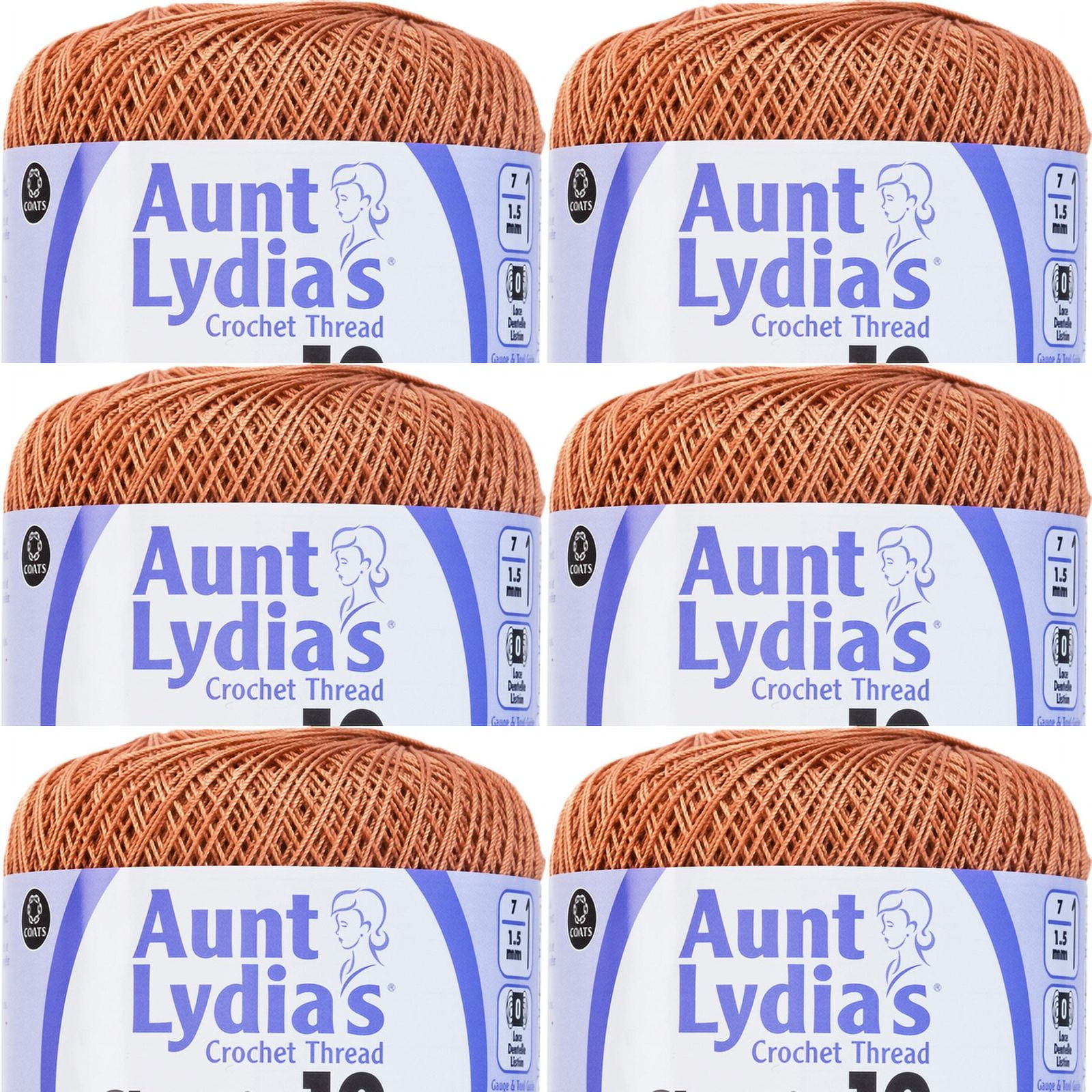 Spinrite Aunt Lydia's Classic Crochet Thread Size 10 - Copper Mist, 1 ...