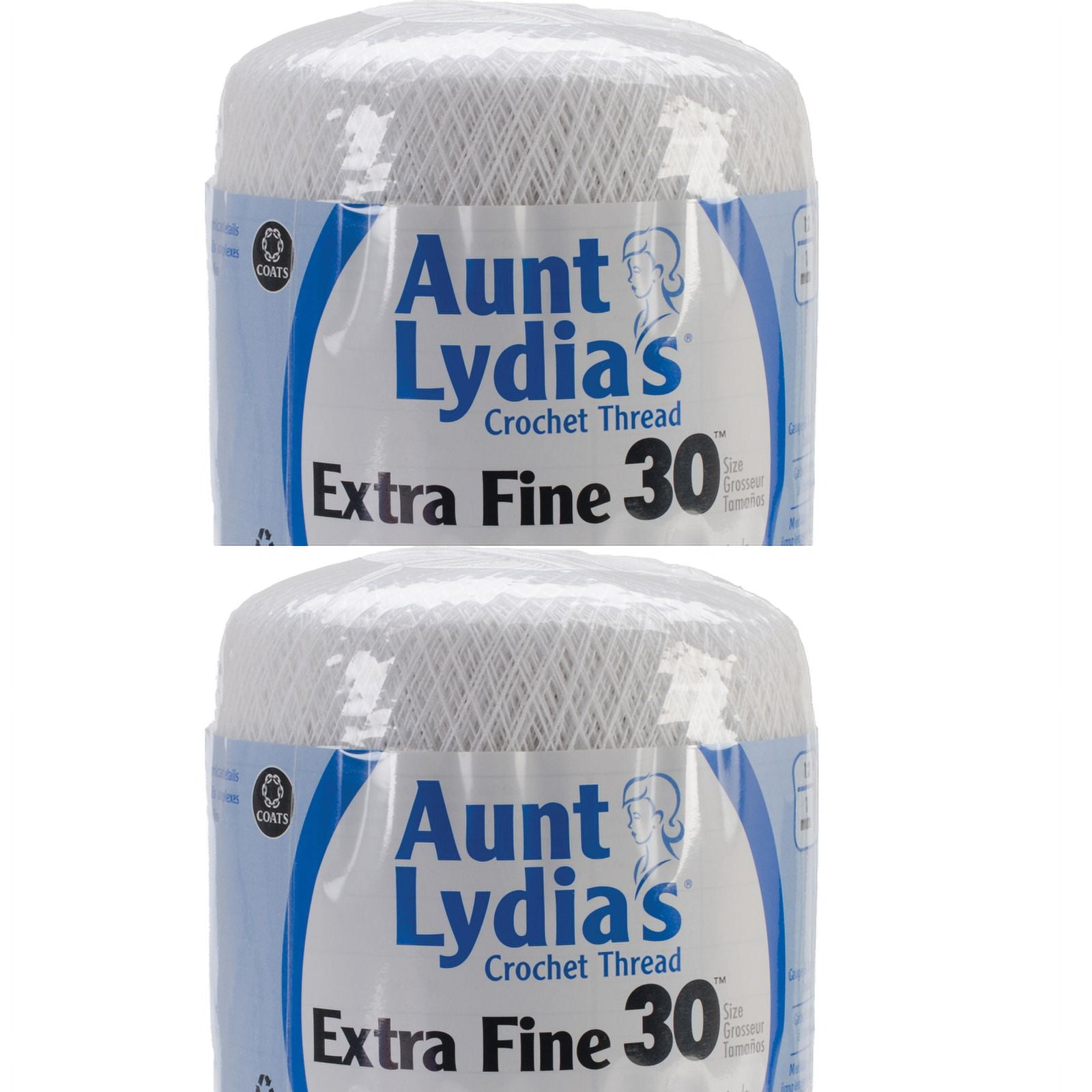 Spinrite Aunt Lydia's Extra Fine Crochet Thread Size 30 White, 1 Pack ...