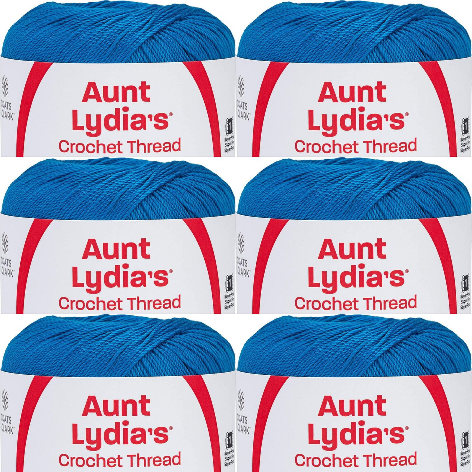 Spinrite Aunt Lydia's Fashion Crochet Thread Blue Hawaii, 1 Pack of 6 ...