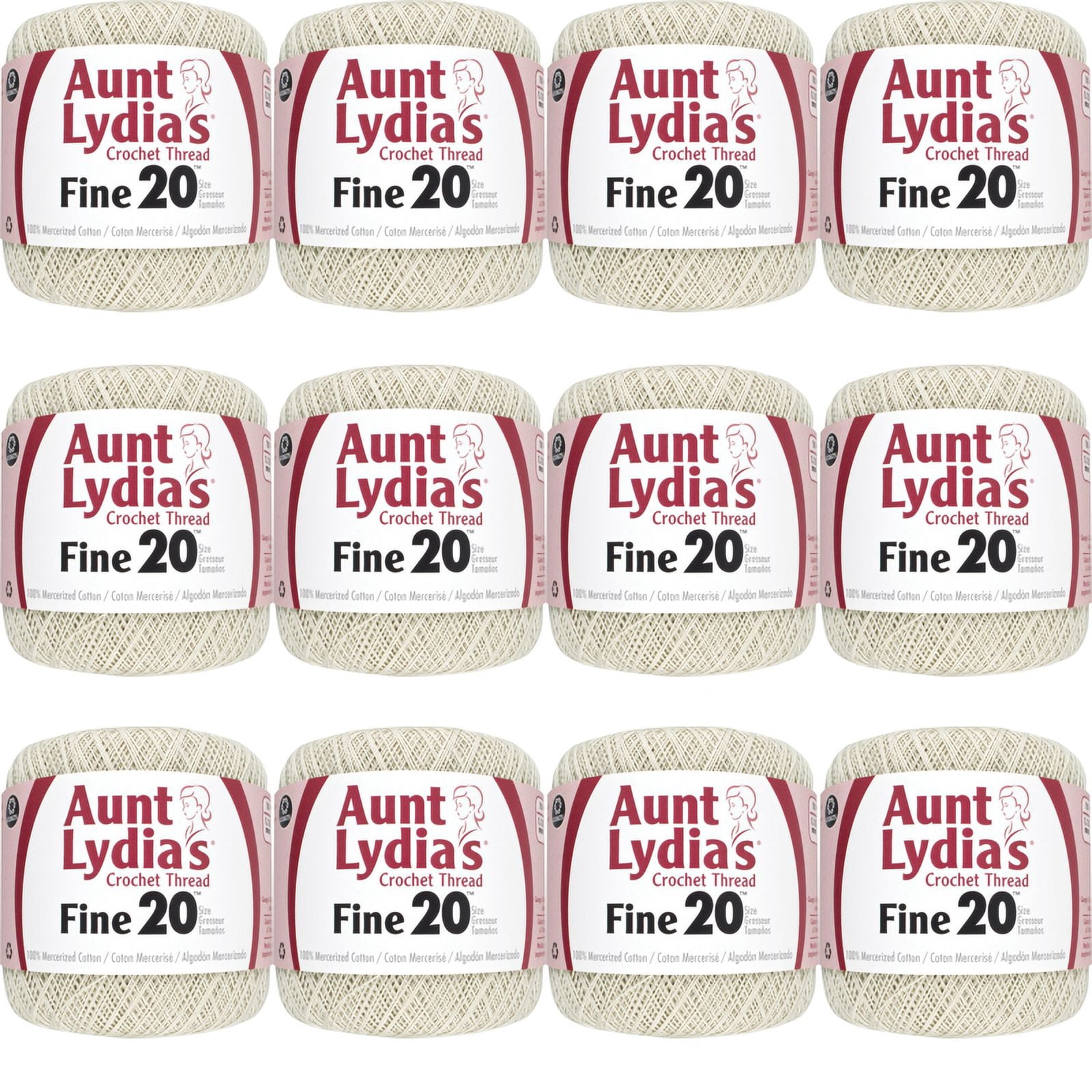Spinrite Aunt Lydia's Fine Crochet Thread Size 20 - Natural, 1 Pack of ...