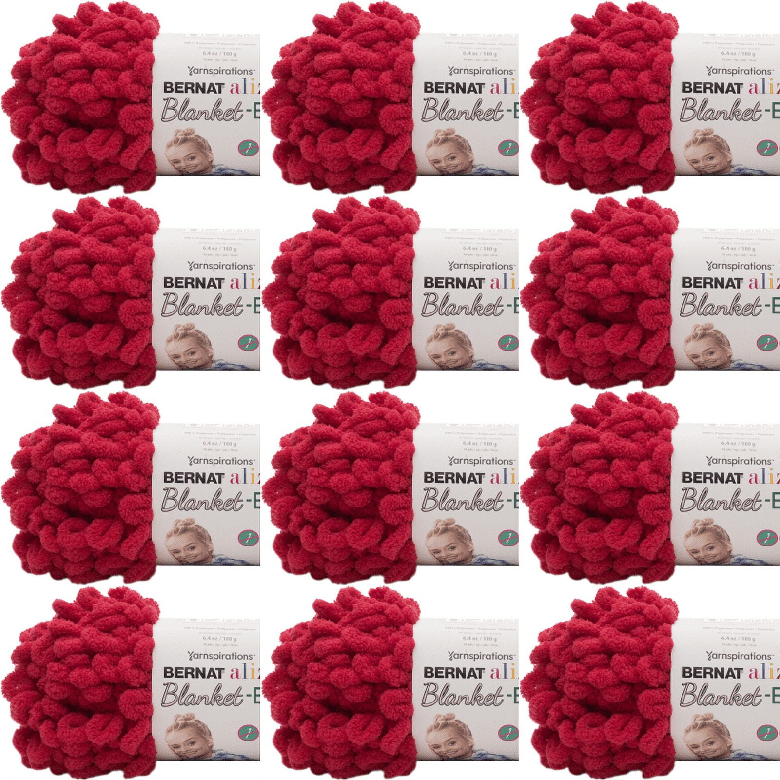 Spinrite Bernat Alize Blanket - EZ Yarn - Bright Red, 1 Pack of 12 ...