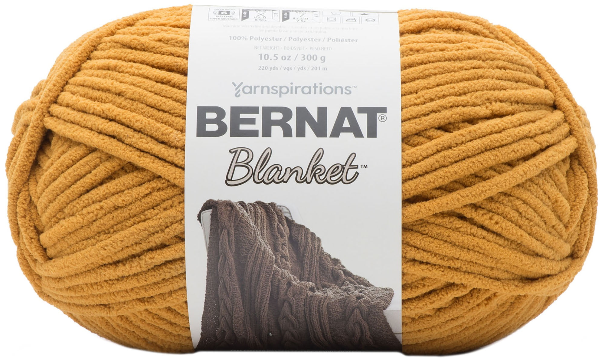 Spinrite Bernat Blanket Big Ball Yarn - Burnt Mustard, 1 Pack of 2 ...