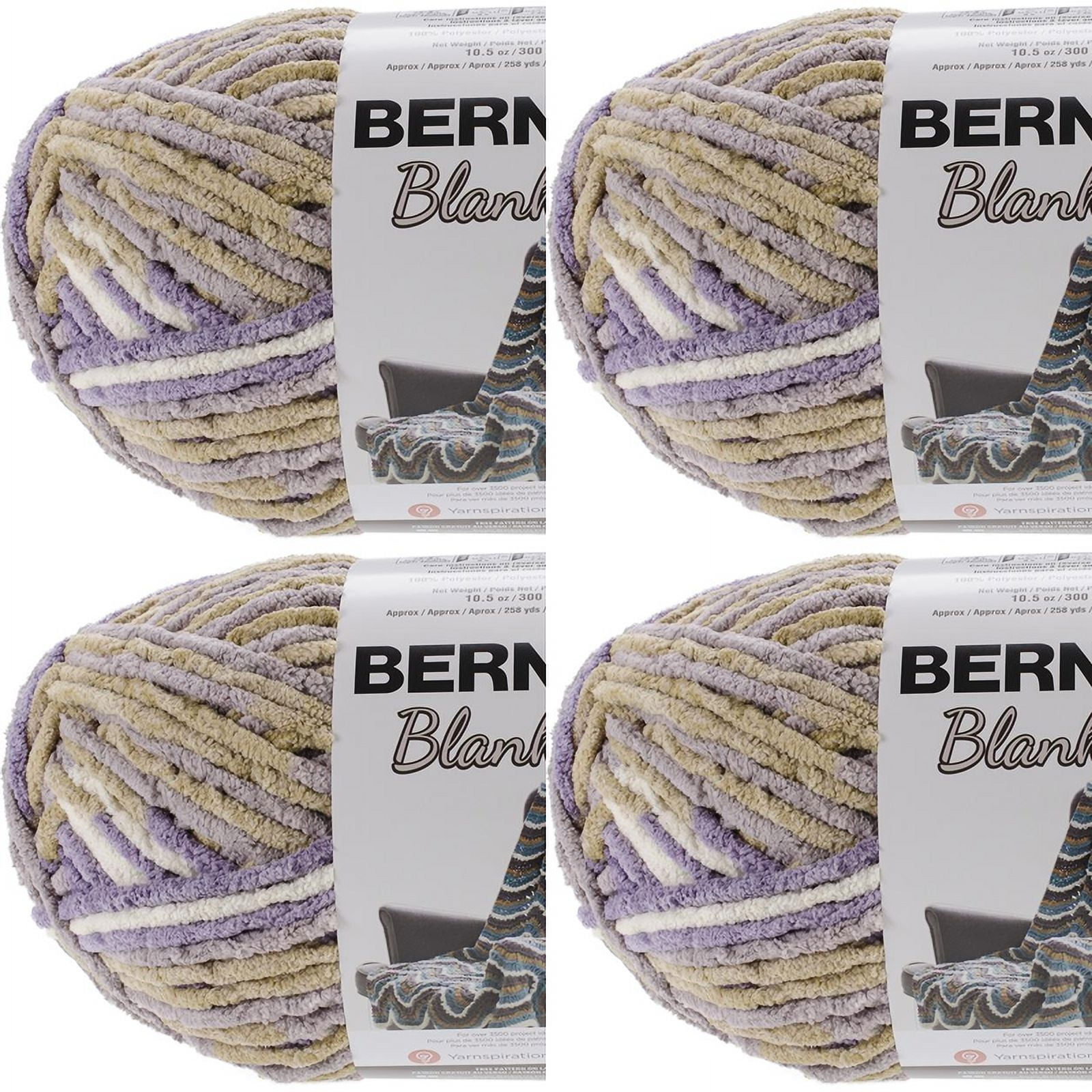 Spinrite Bernat Blanket Big Ball Yarn-Lilac Bush, 1 Pack of 4 Piece ...