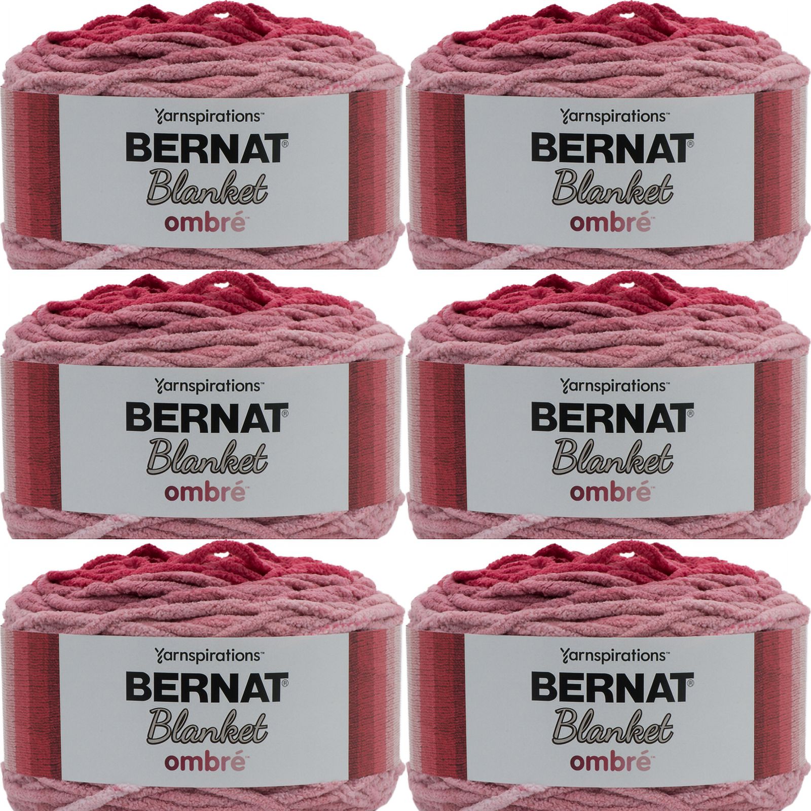 Spinrite Bernat Blanket Ombre Yarn - Burgundy Ombre, 1 Pack of 6 Piece ...