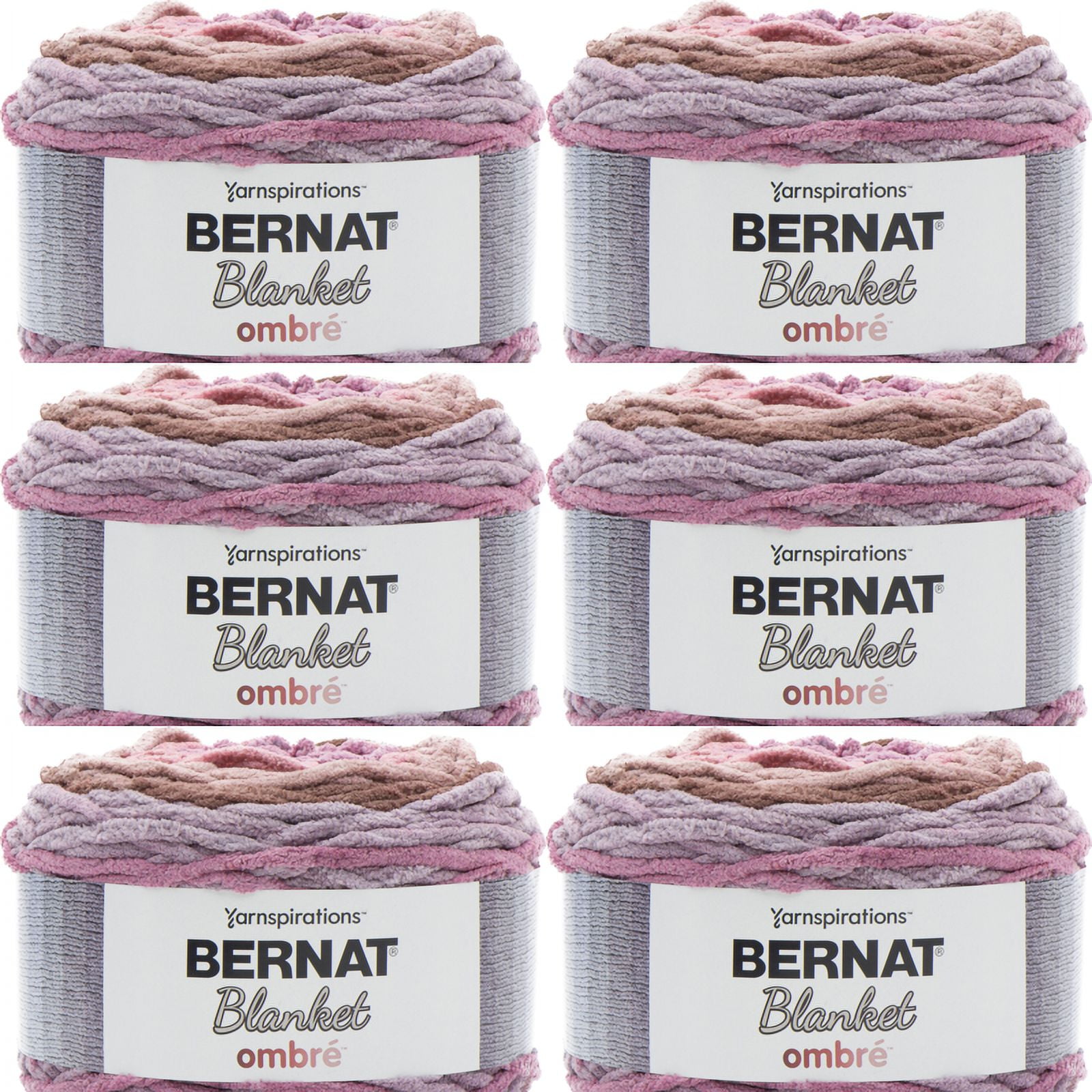 Spinrite Bernat Blanket Ombre Yarn - Dusty Rose Ombre, 1 Pack of 6 ...