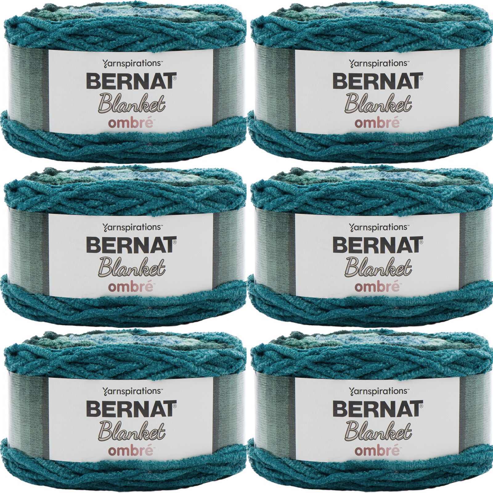 Spinrite Bernat Bulky Ombre Yarn - Ocean Teal, Pack of 6 - Walmart.com
