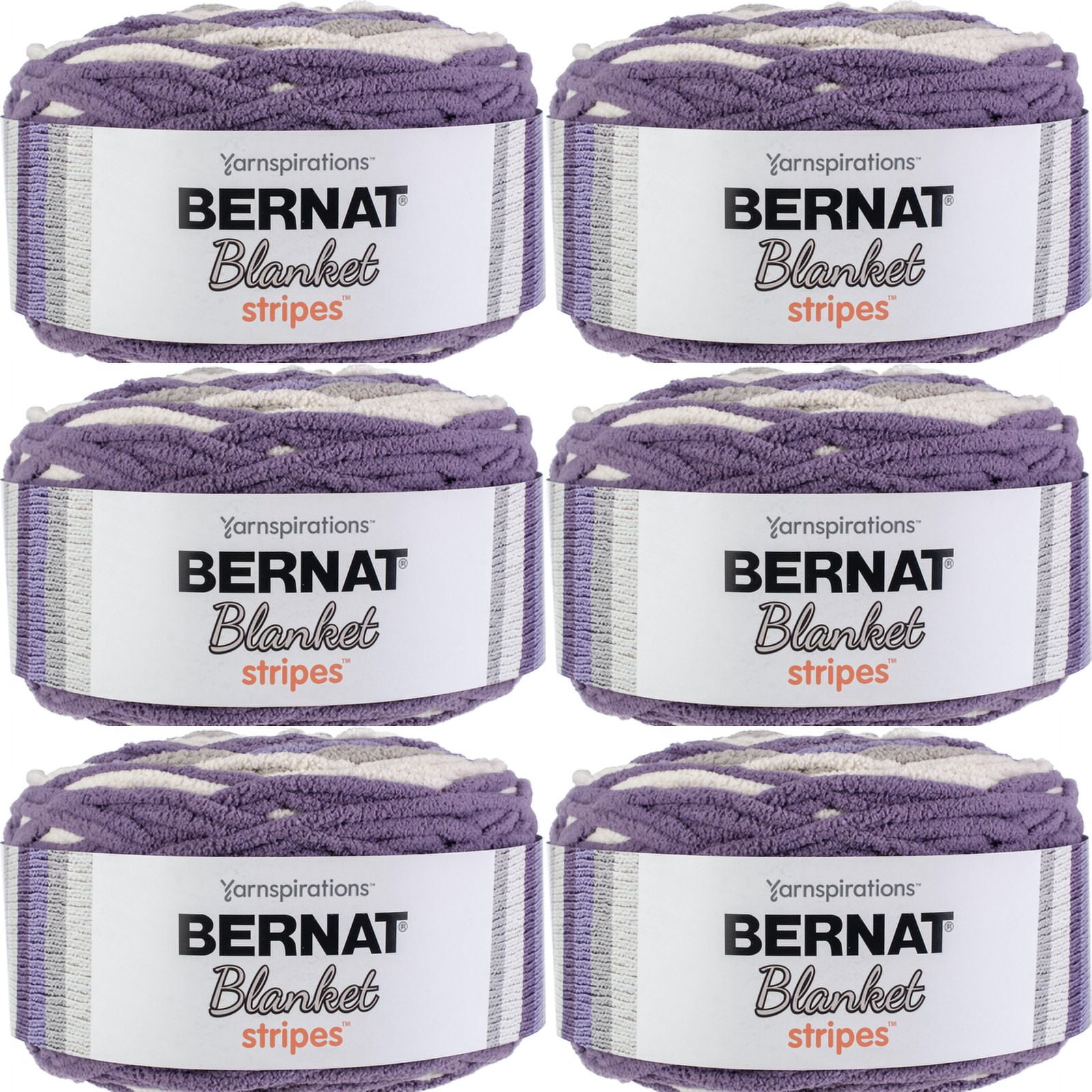Spinrite Bernat Blanket Stripes Yarn - Grapevine, 1 Pack of 6 Piece ...