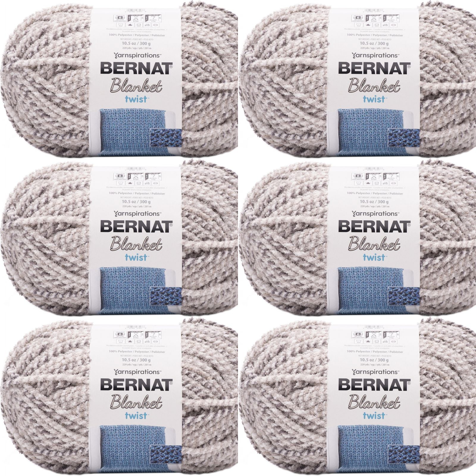 Spinrite Bernat Blanket Twist Yarn - Dove, 1 Pack of 6 Piece - Walmart.com