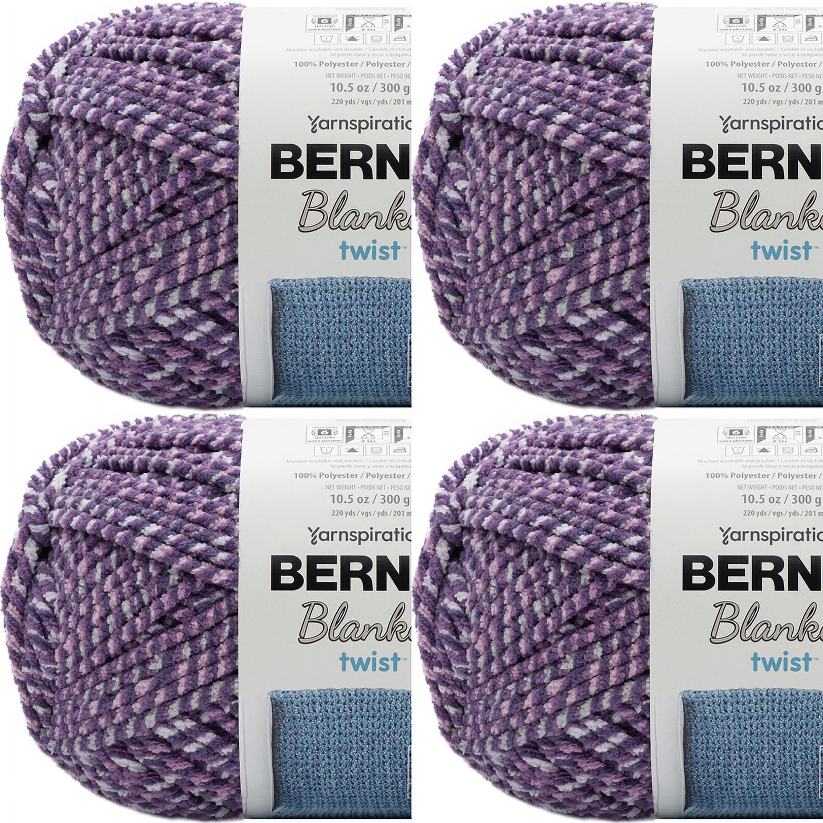 Spinrite Bernat Blanket Twist Yarn - Grape Kiss, 1 Pack of 4 Piece ...