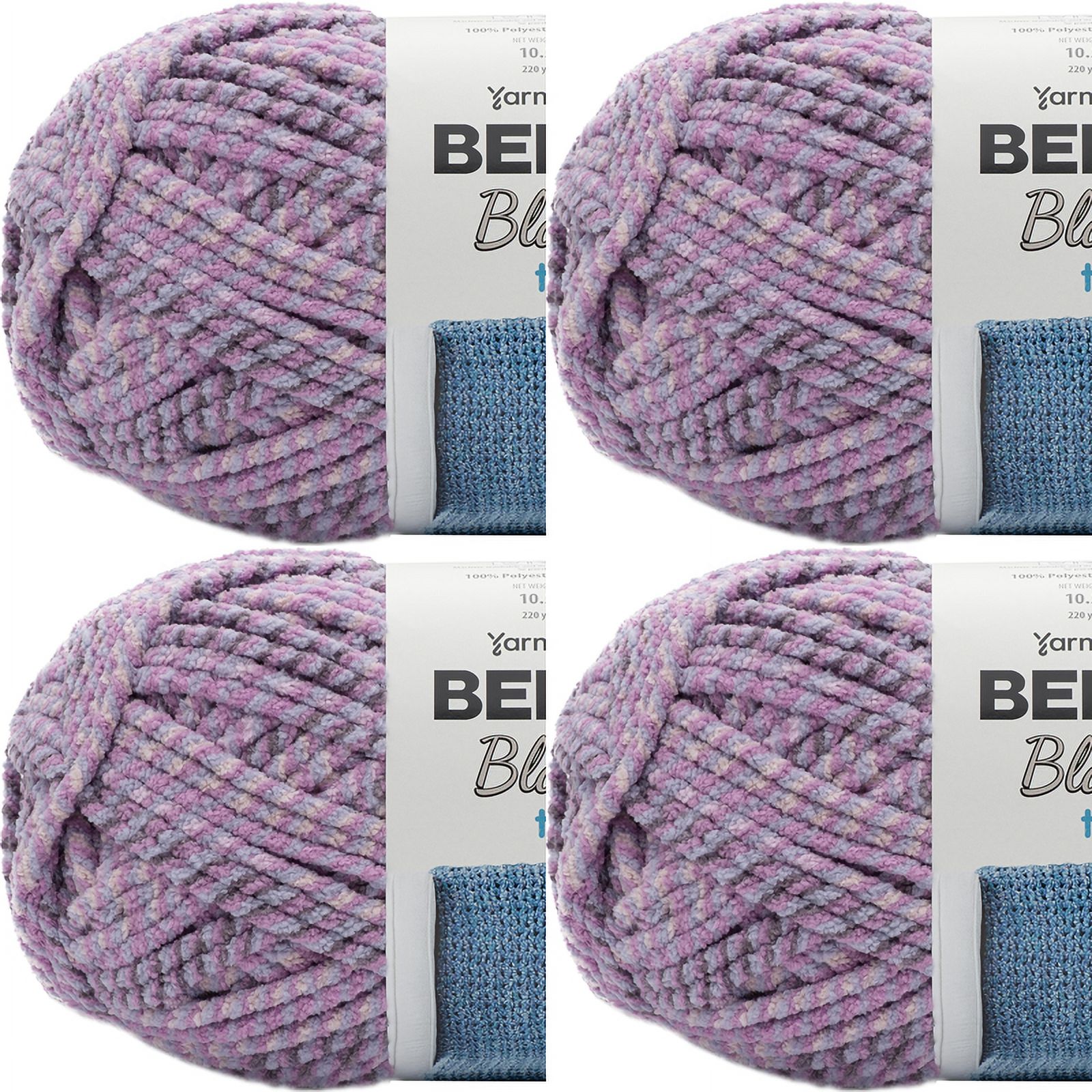 Spinrite Bernat Blanket Twist Yarn - Purple Haze, 1 Pack of 4 Piece ...