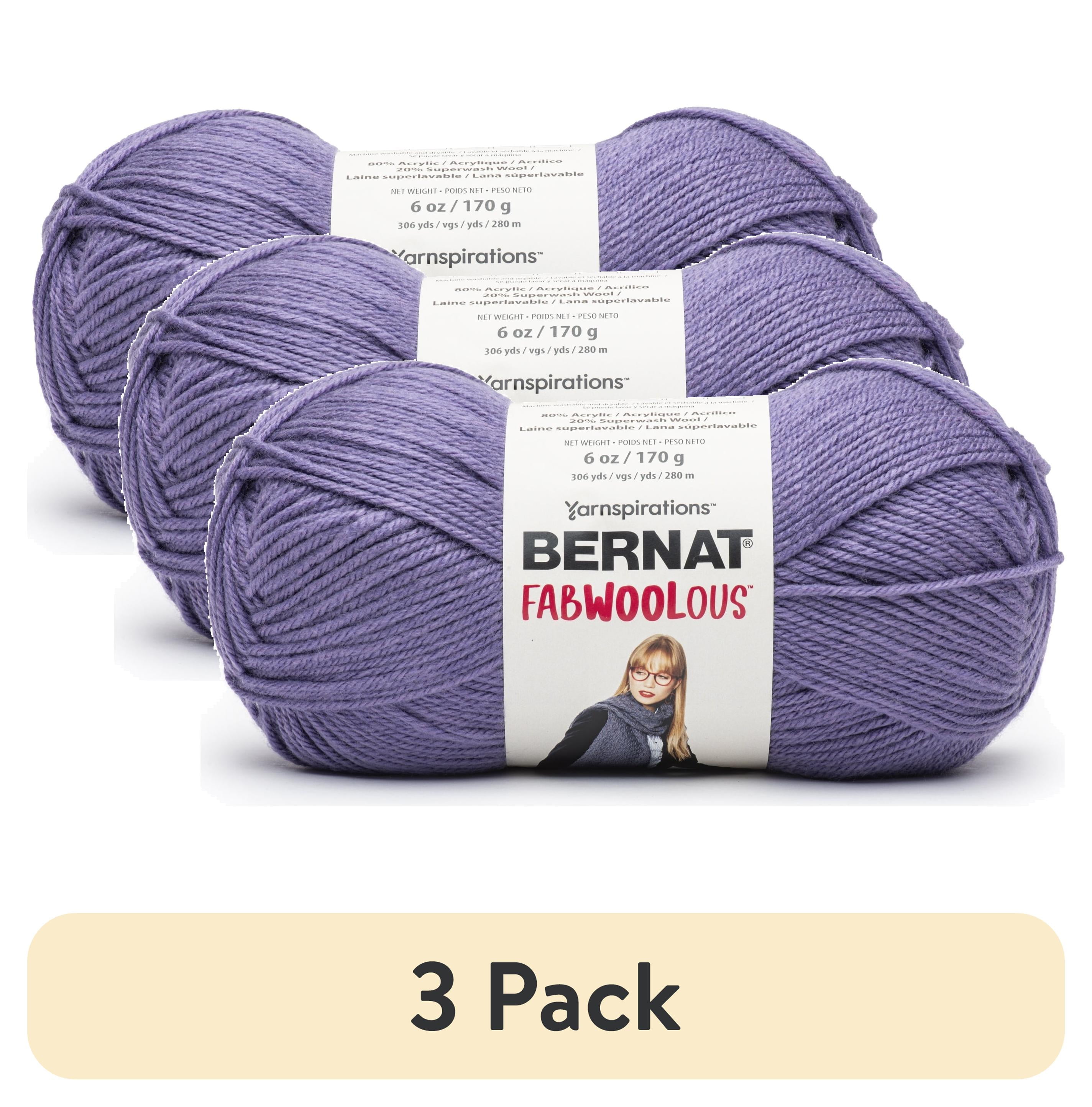 (3 pack) Spinrite Bernat Fabwoolous Yarn-Violet - Walmart.com