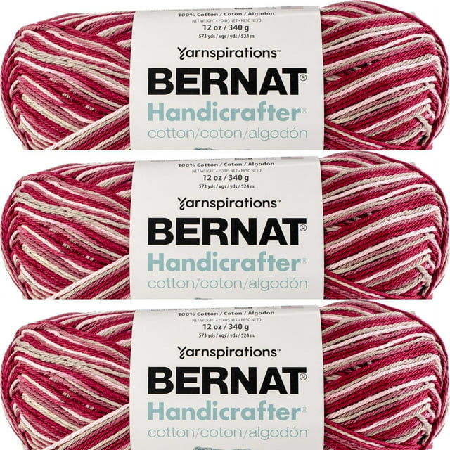 Spinrite Bernat Handicrafter Cotton Yarn 340g Ombres Damask, 1 Pack of ...