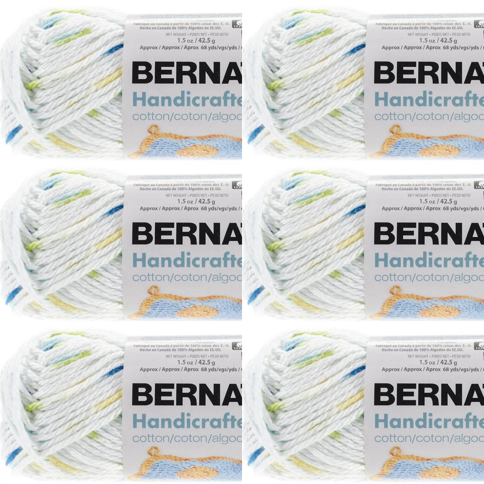 Spinrite Bernat Handicrafter Cotton Yarn- Ombres-Summer Print, 1 Pack ...