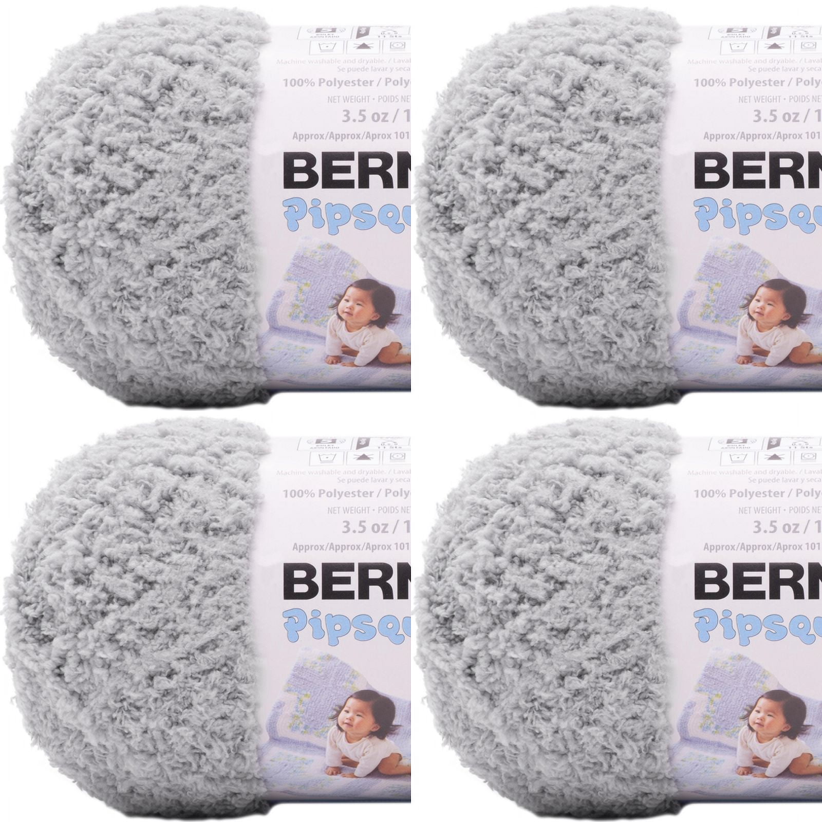 Spinrite Bernat Pipsqueak Yarn - Elephant Gray, 1 Pack of 4 Piece ...