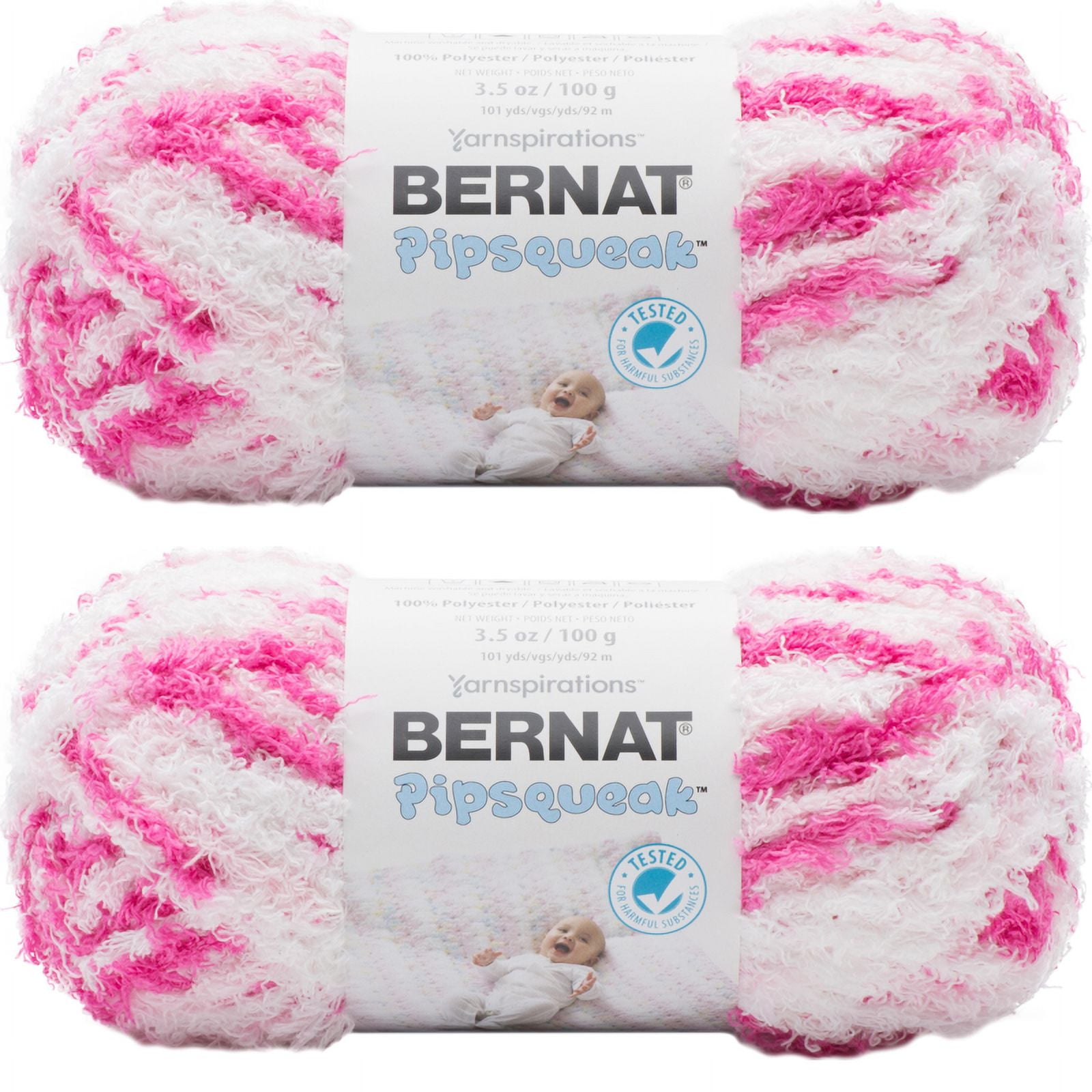 Spinrite Bernat Pipsqueak Yarn - Pink Swirl, 1 Pack of 2 Piece ...
