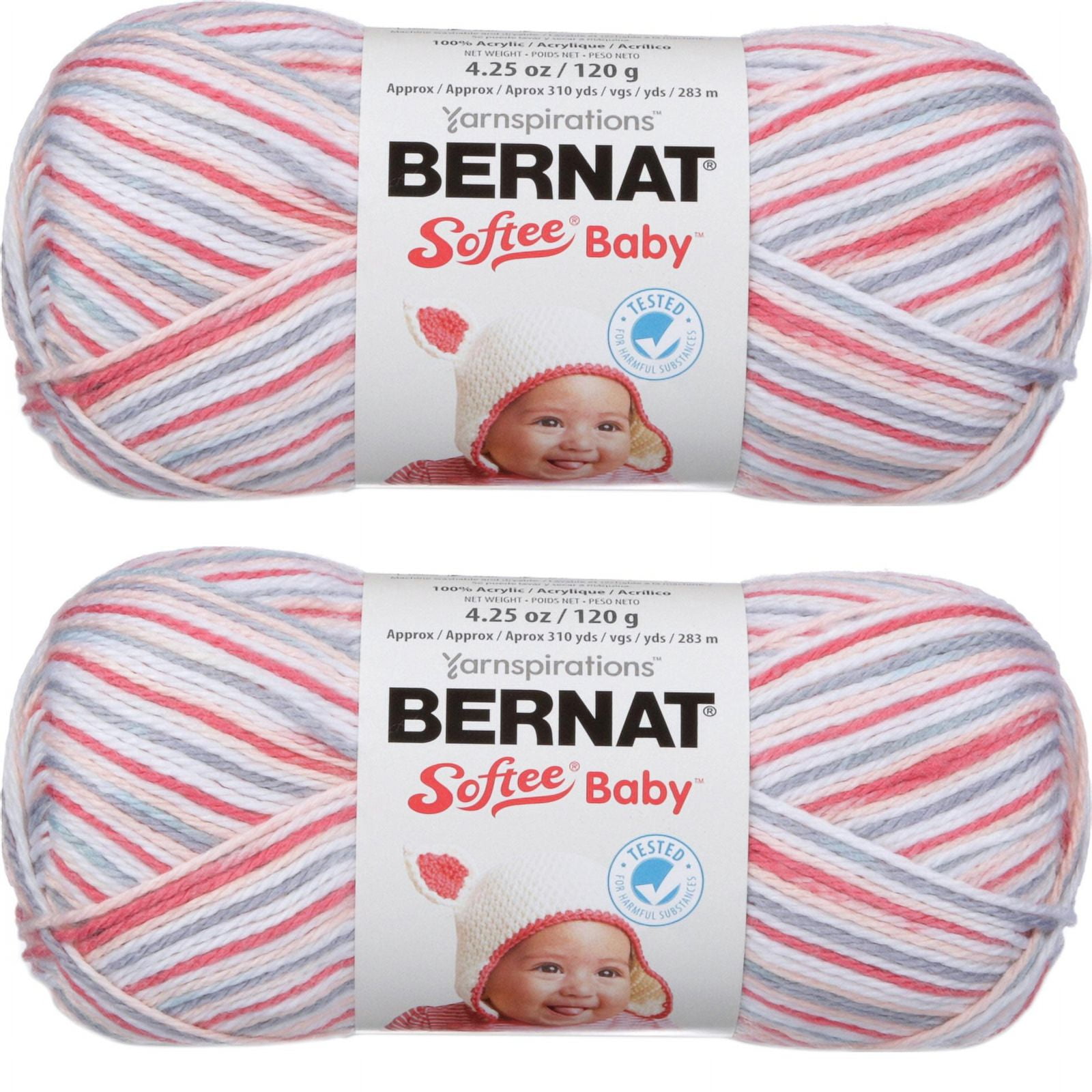 Spinrite Bernat Softee Baby Yarn - Ombres - Princess Pebbles, 1 Pack of ...