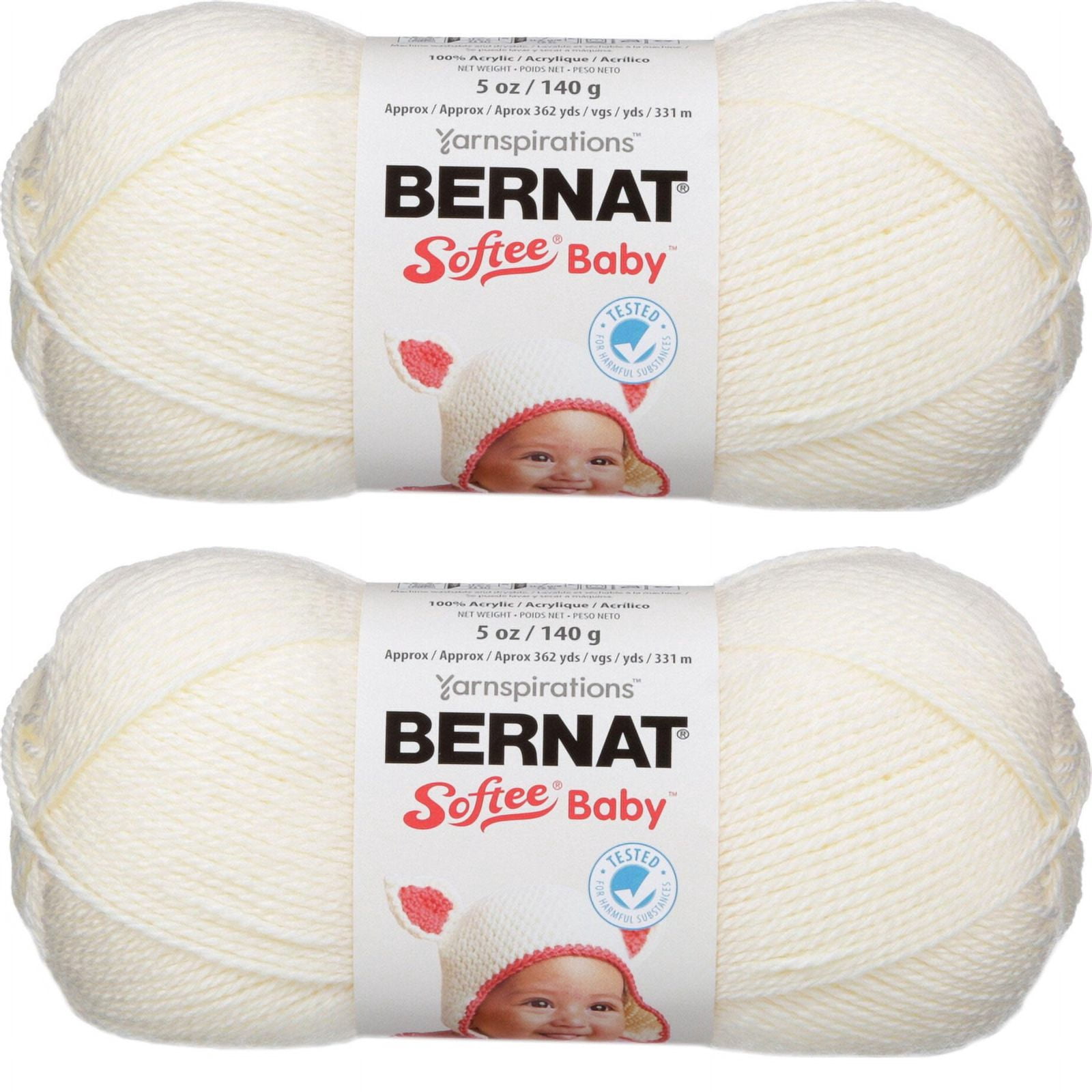 Spinrite Bernat Softee Baby Yarn - Solids - Antique White, 1 Pack of 2 ...