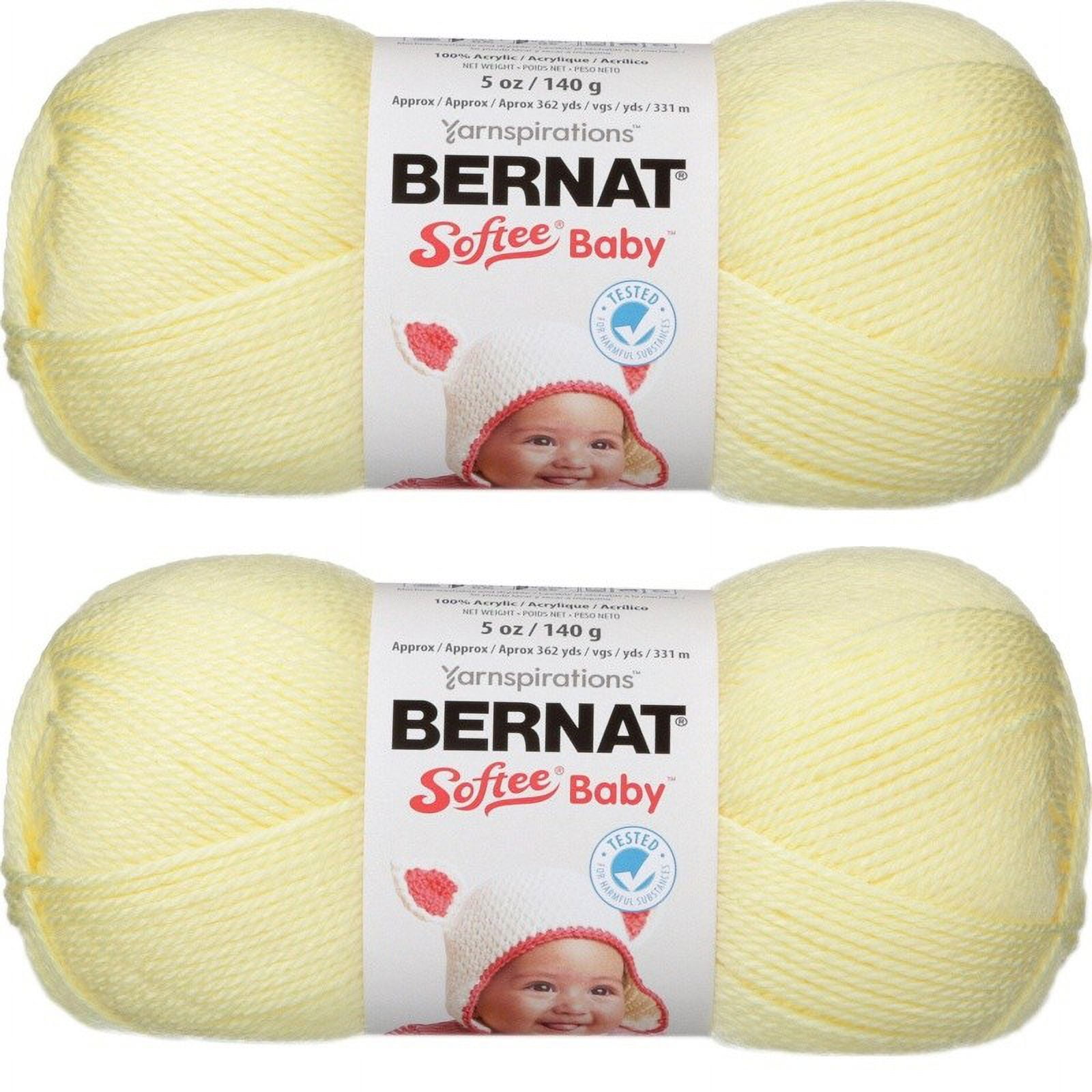 Spinrite Bernat Softee Baby Yarn - Solids - Lemon, 1 Pack of 2 Piece ...