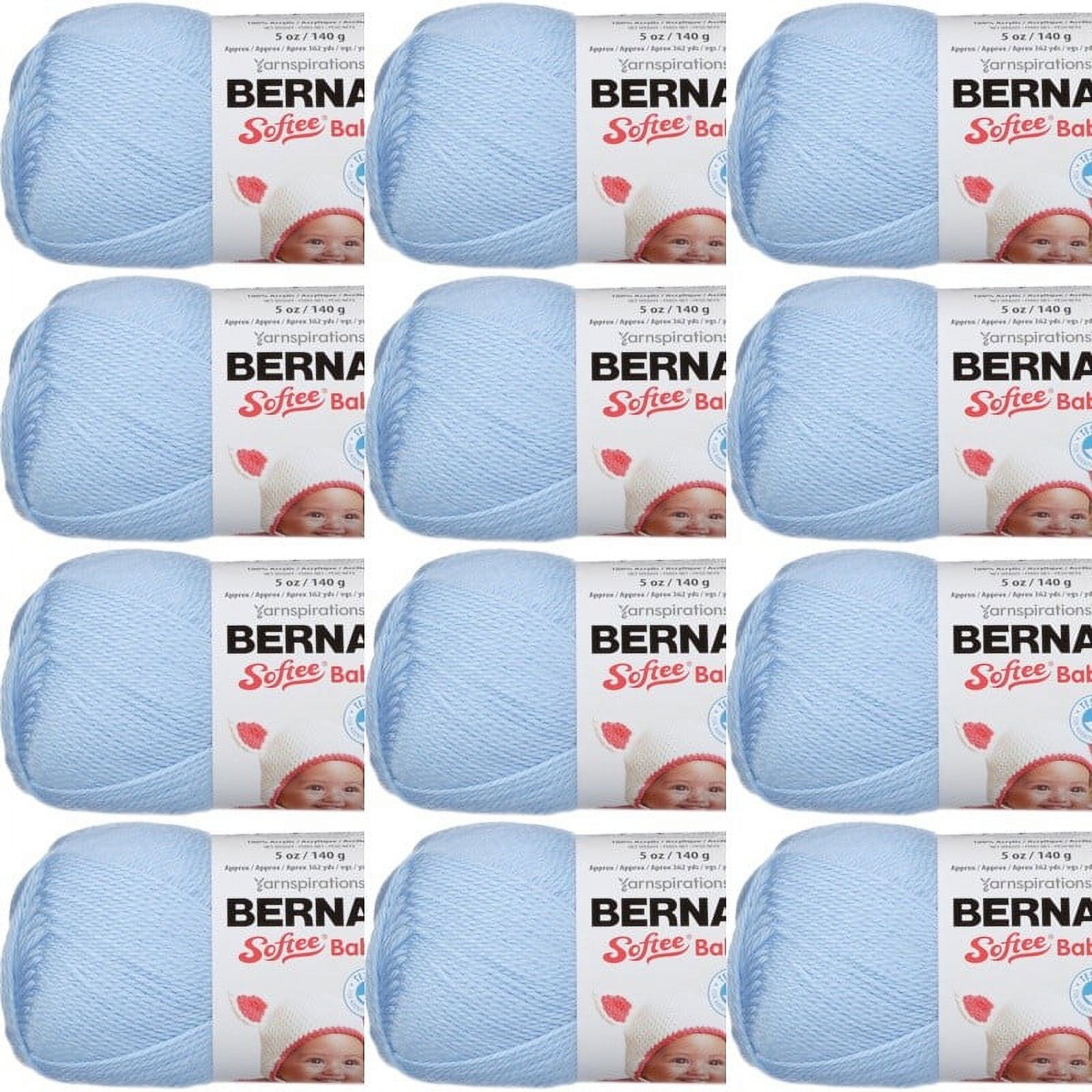 Spinrite Bernat Softee Baby Yarn - Solids - Pale Blue, 1 Pack of 12 ...
