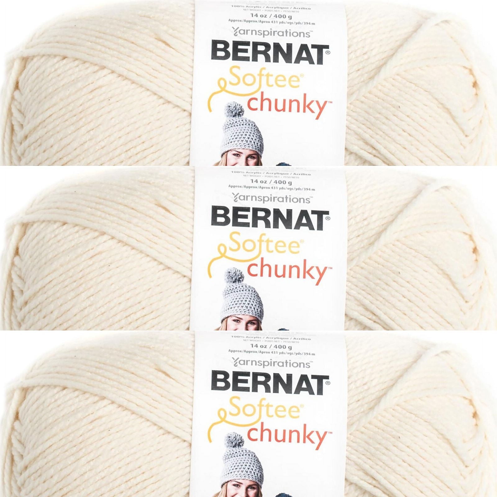 Spinrite Bernat Softee Chunky Big Ball Yarn - Solids - Aran, 1 Pack of ...