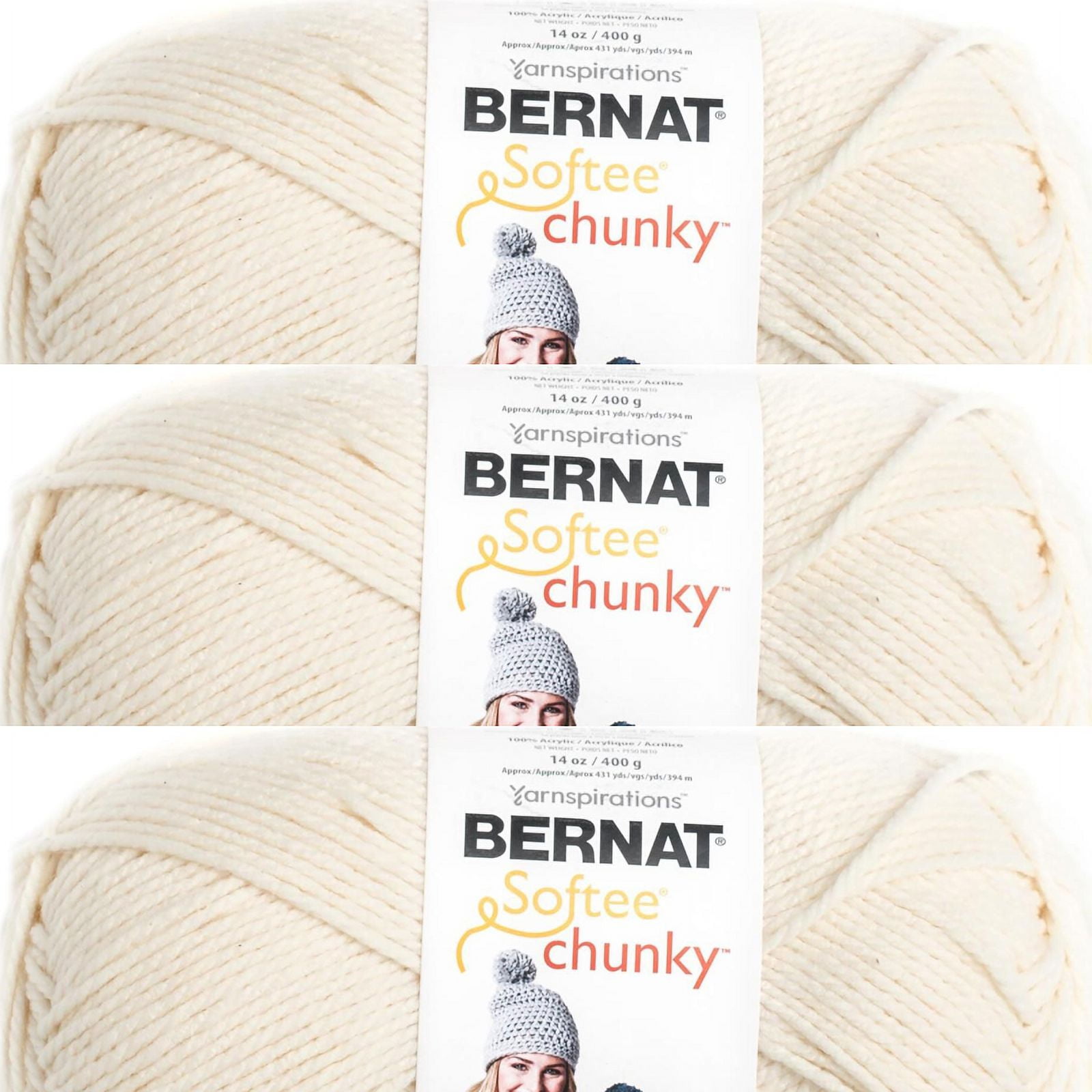 Spinrite Bernat Softee Chunky Big Ball Yarn - Solids - Aran, 1 Pack of ...