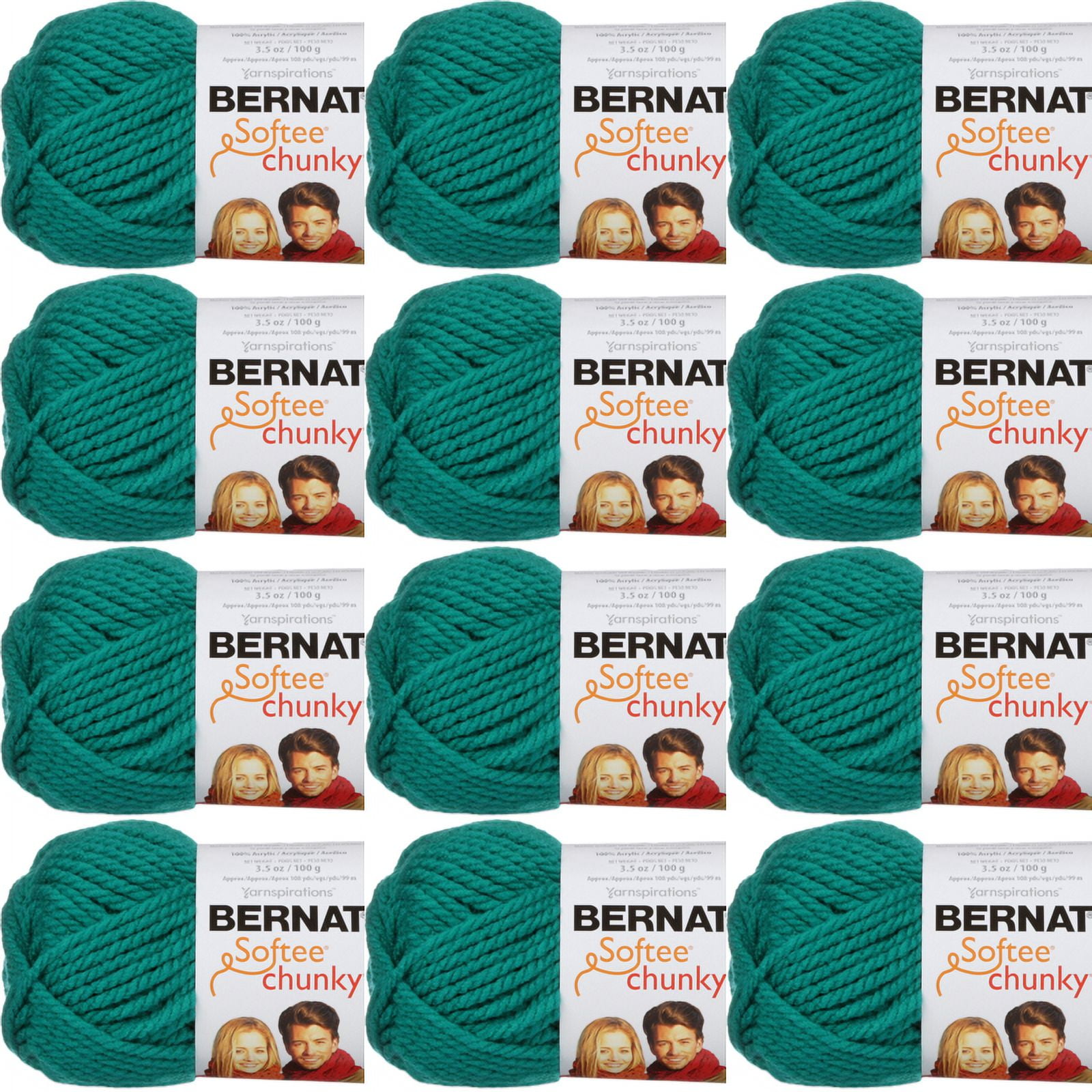 Spinrite Bernat Softee Chunky Yarn - Emerald, 1 Pack of 12 Piece ...