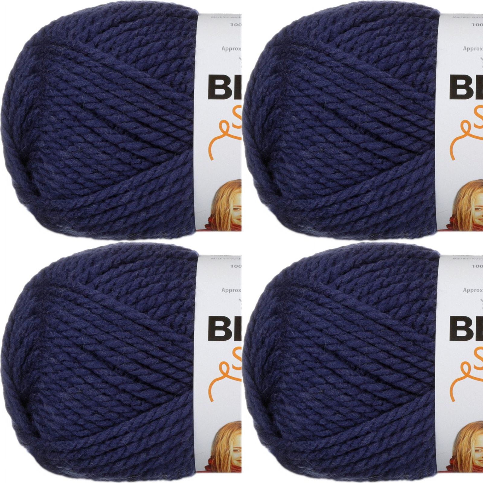 Spinrite Bernat Softee Chunky Yarn - Faded Denim, 1 Pack of 4 Piece ...