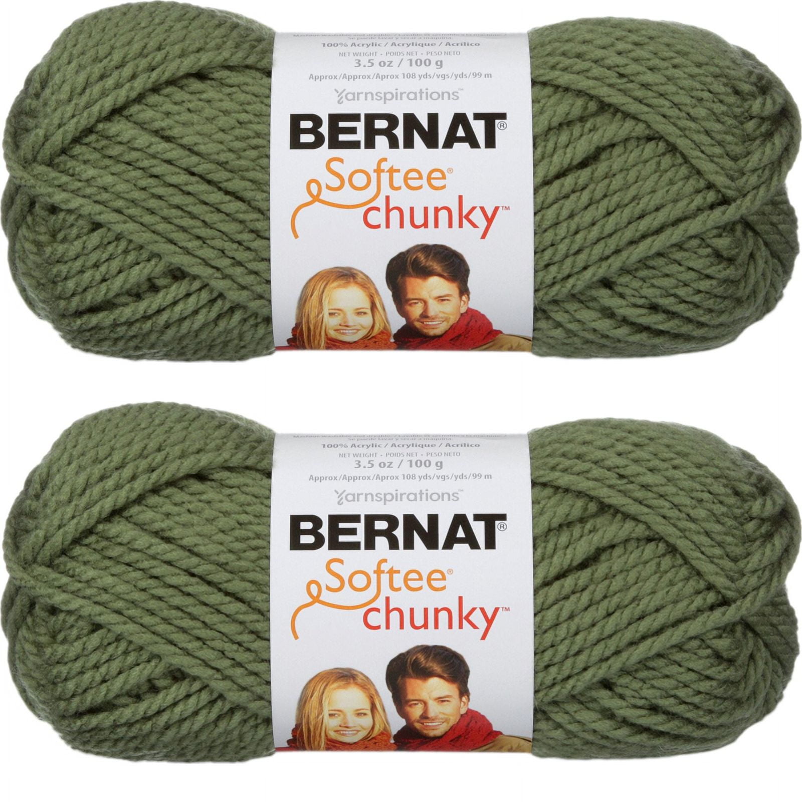 Spinrite Bernat Softee Chunky Yarn-Forest, 1 Pack of 2 Piece - Walmart.com