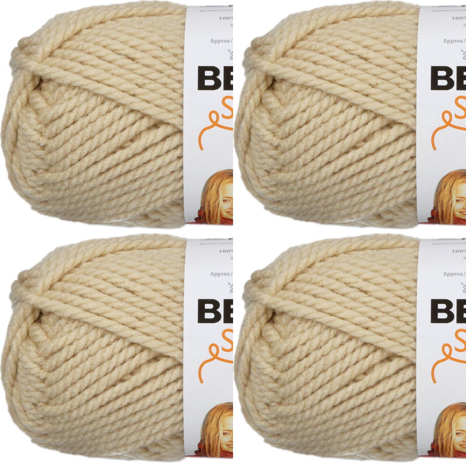 Spinrite Bernat Softee Chunky Yarn - Linen, 1 Pack of 4 Piece - Walmart.com