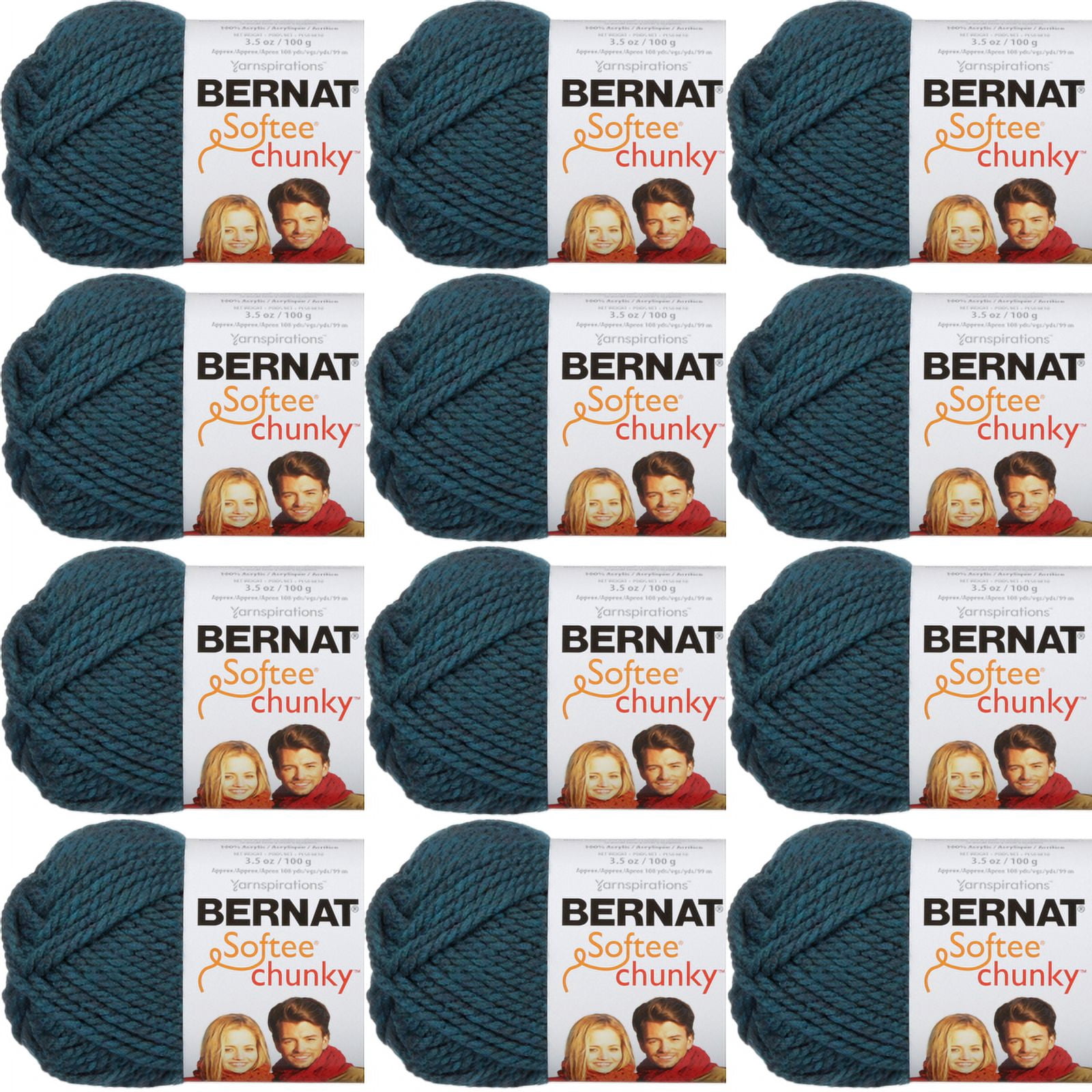 Spinrite Bernat Softee Chunky Yarn - Teal, 1 Pack of 12 Piece - Walmart.com