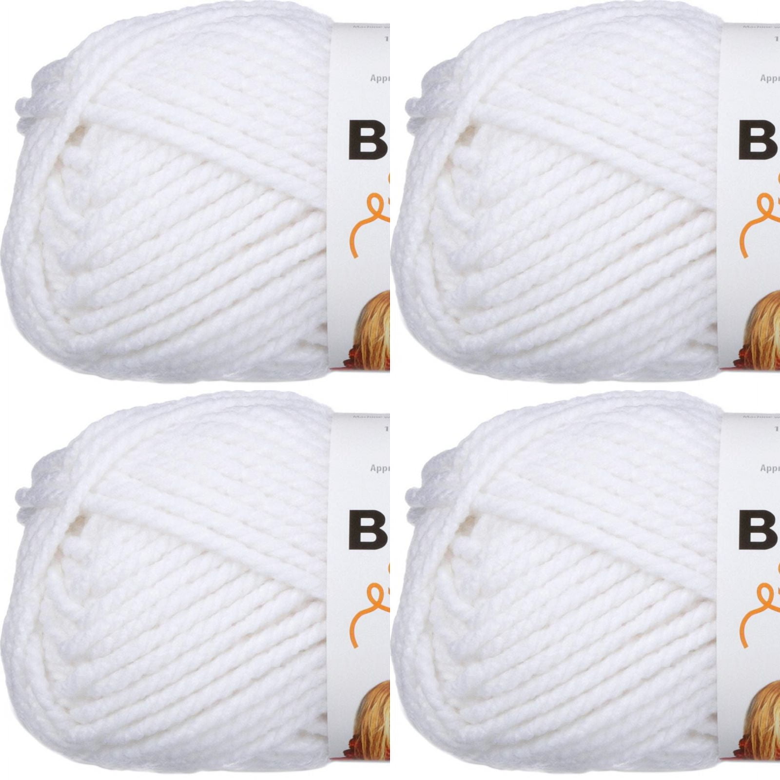 Spinrite Bernat Softee Chunky Yarn - White, 1 Pack of 4 Piece - Walmart.com