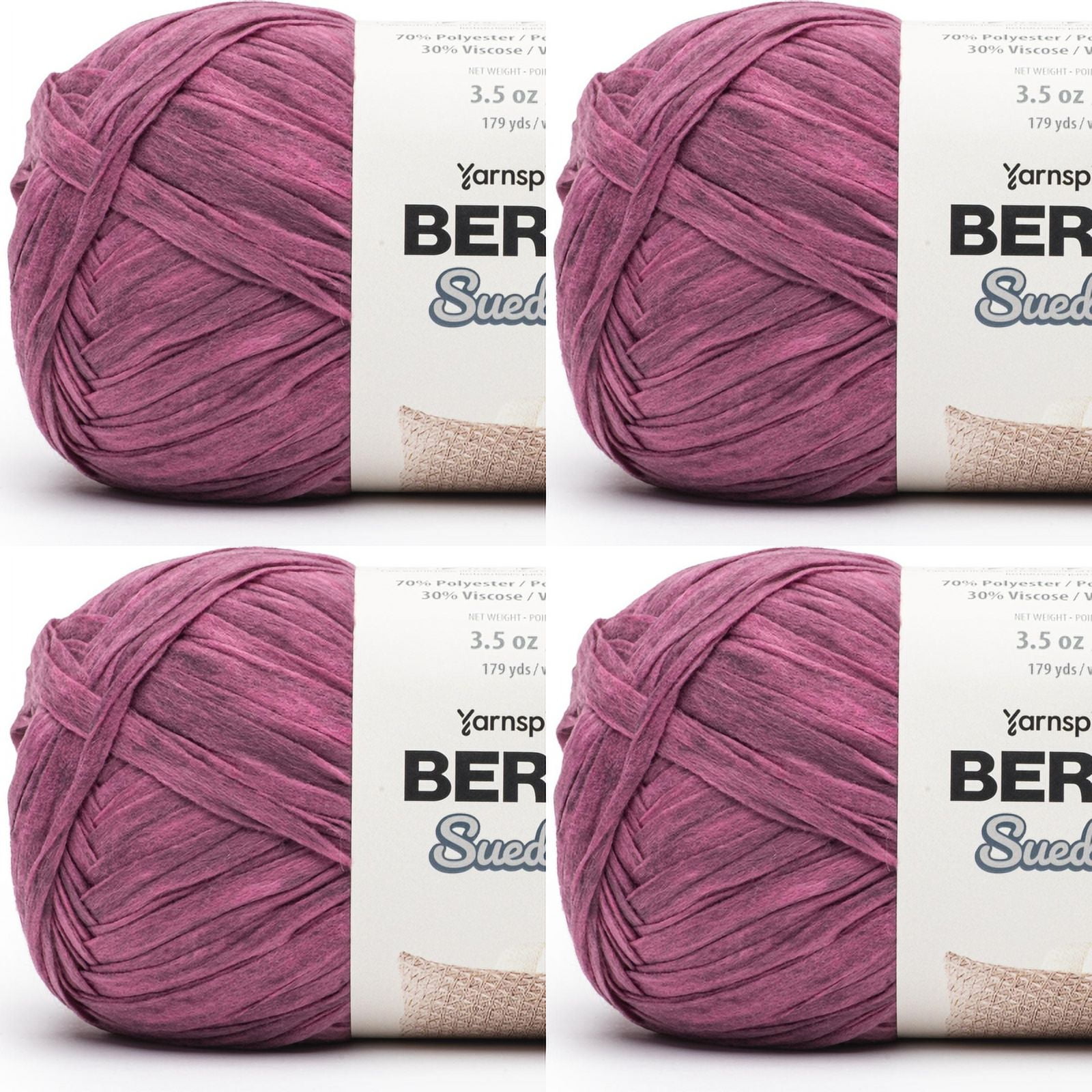 Spinrite Bernat Suede - ish Yarn - Beet, 1 Pack of 4 Piece - Walmart.com