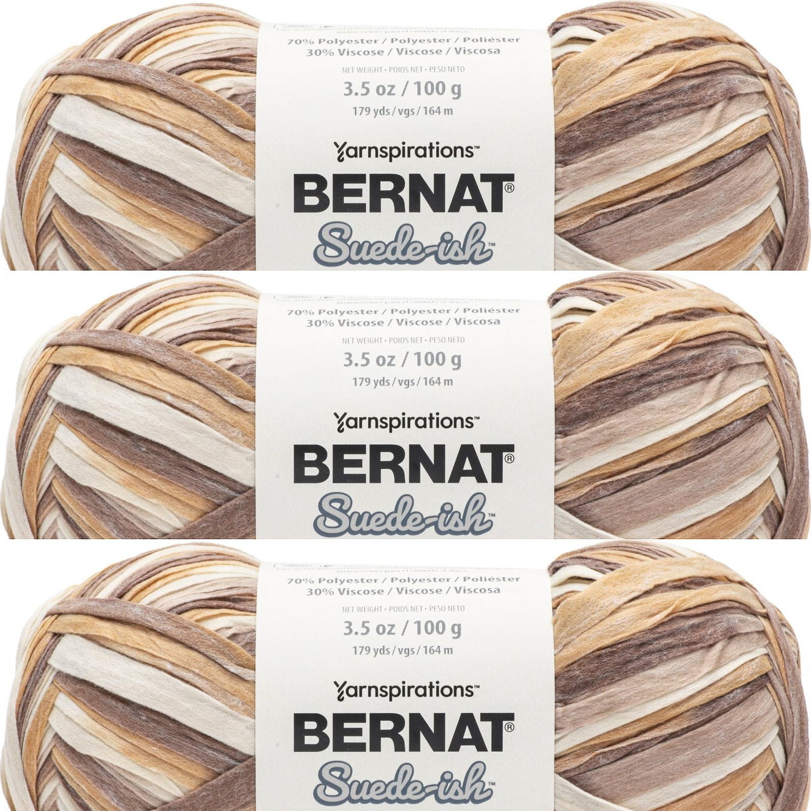 Spinrite Bernat Suede-ish Yarn-Driftwood, 1 Pack of 3 Piece - Walmart.com