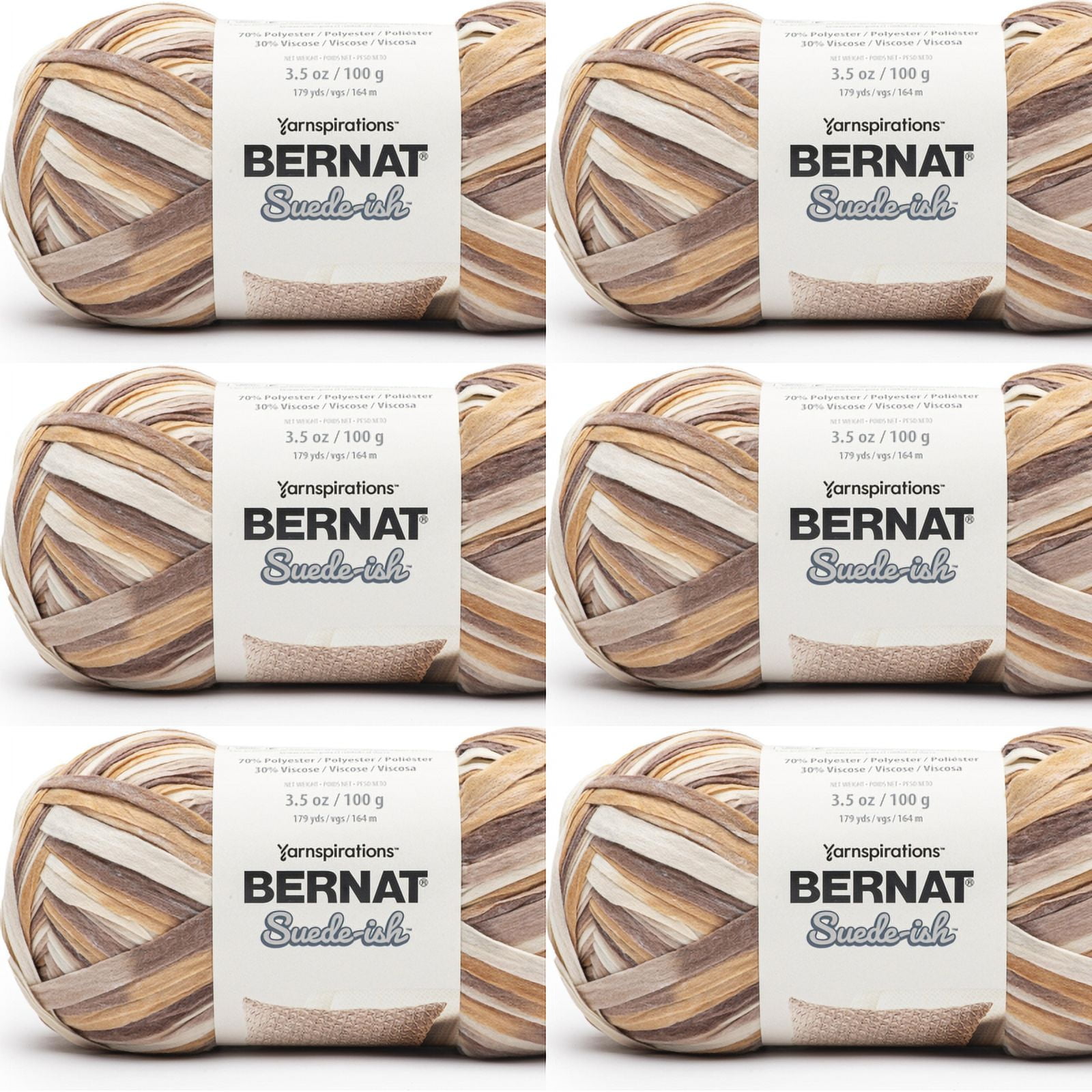 Spinrite Bernat Suede - ish Yarn - Driftwood, 1 Pack of 6 Piece ...