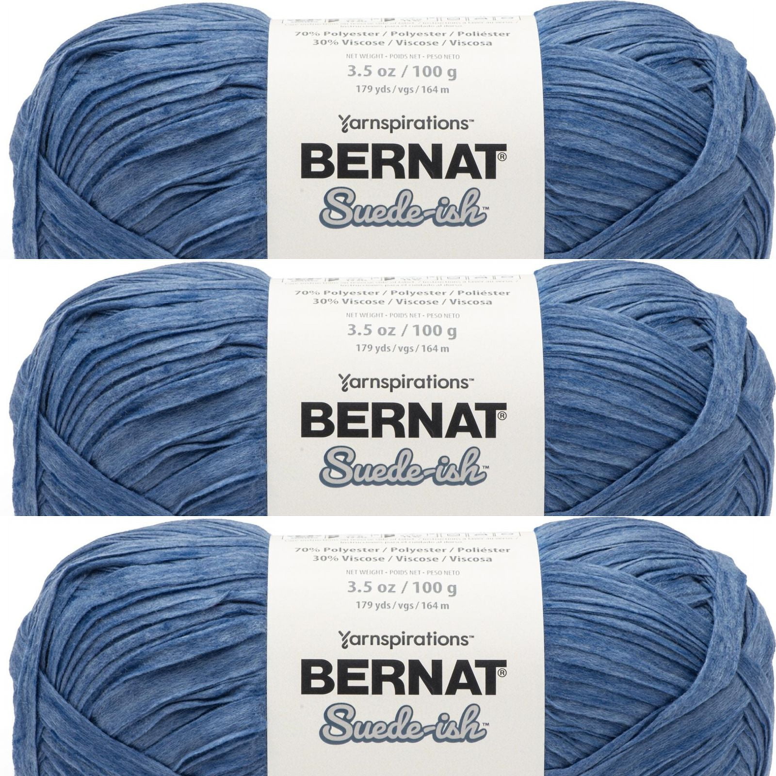 Spinrite Bernat Suede - ish Yarn - Ocean, 1 Pack of 3 Piece - Walmart.com