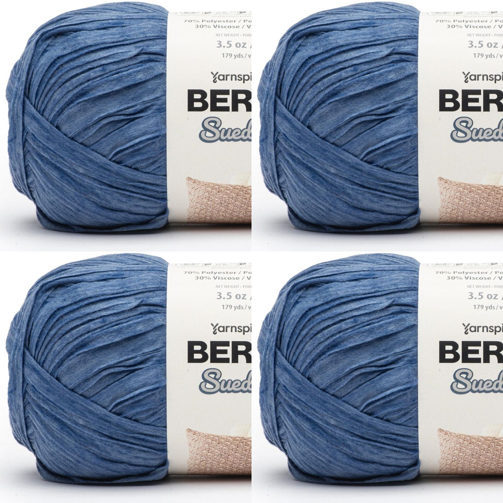 Spinrite Bernat Suede - ish Yarn - Ocean, 1 Pack of 4 Piece - Walmart.com