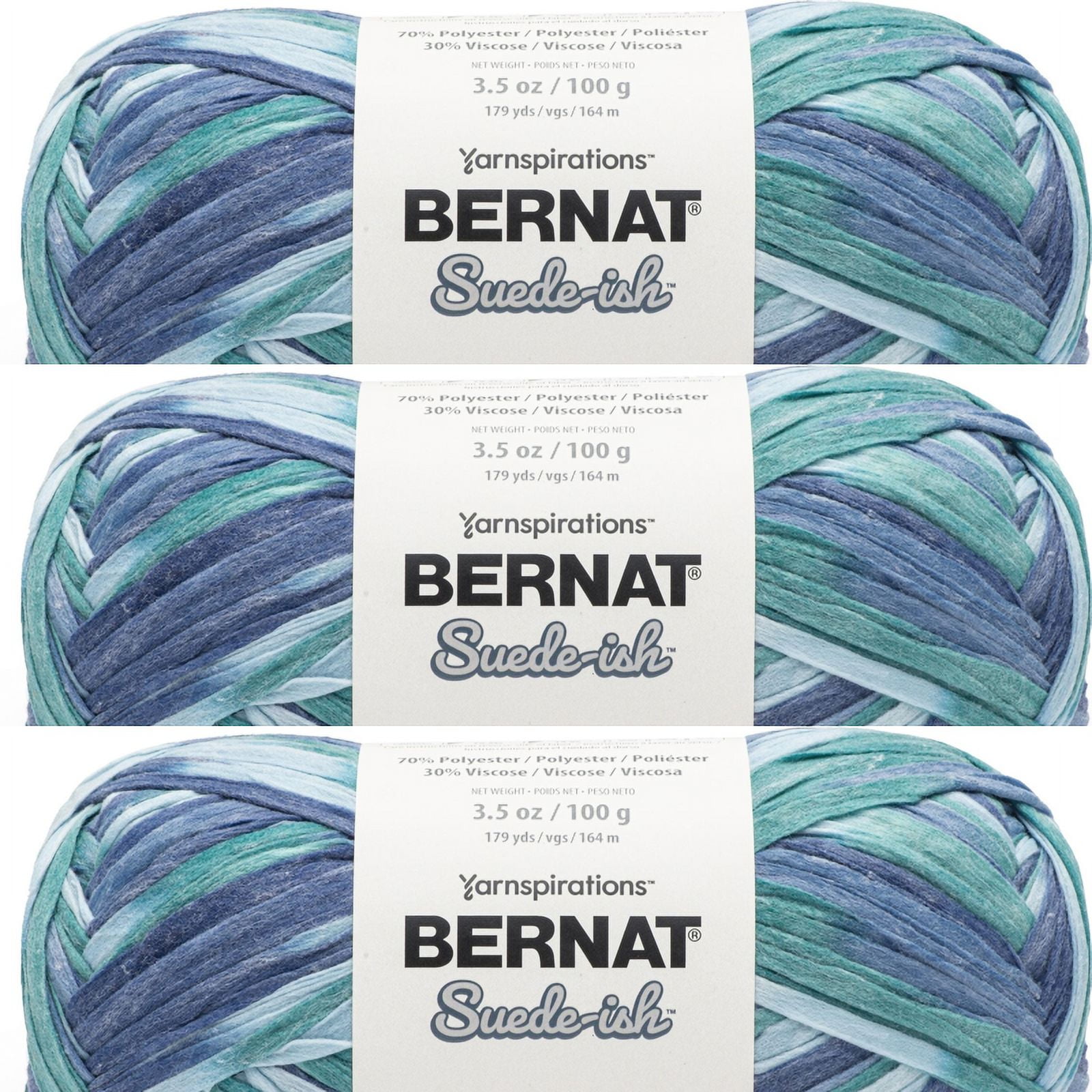 Spinrite Bernat Suede - ish Yarn - Ocean Waves, 1 Pack of 3 Piece ...