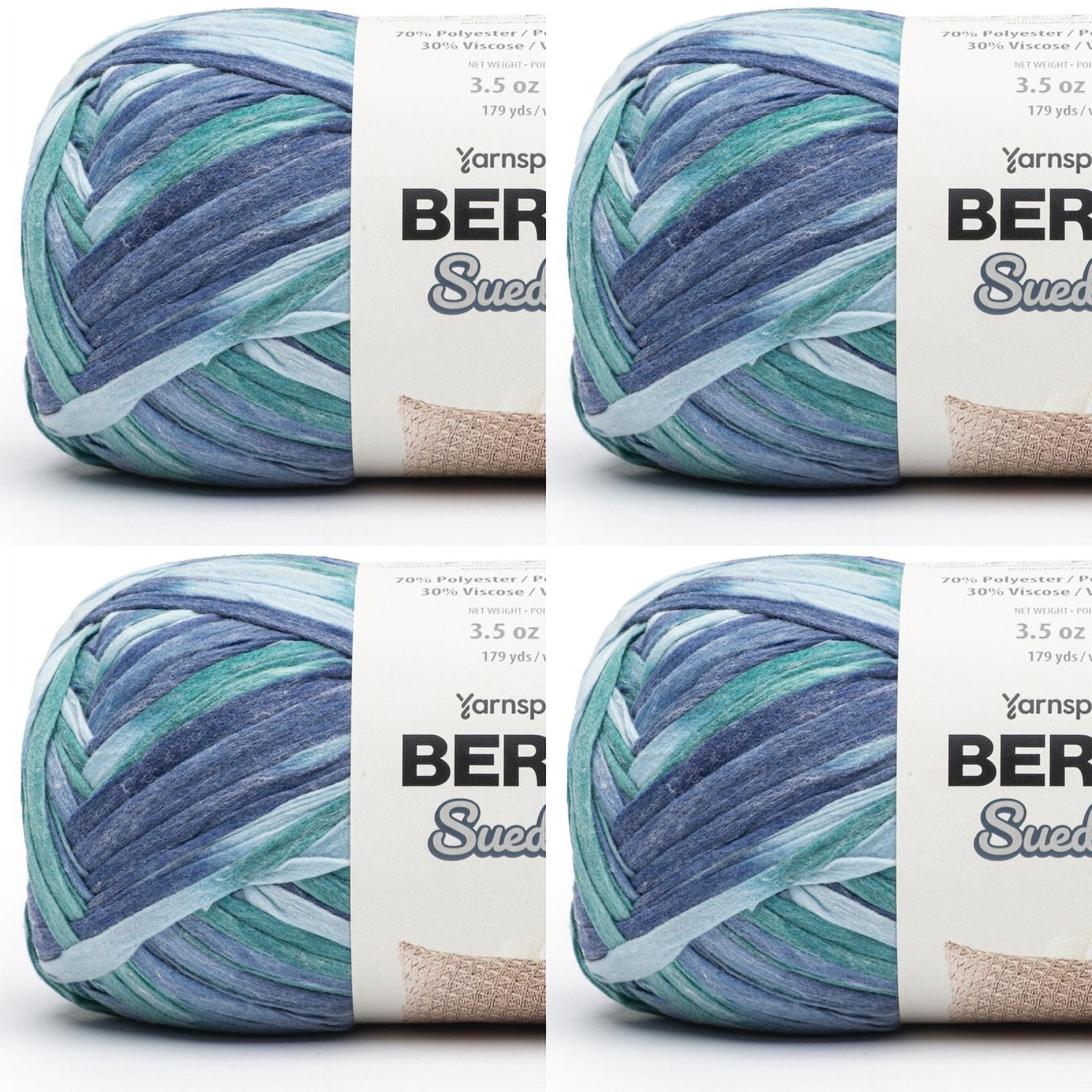 Spinrite Bernat Suede - ish Yarn - Ocean Waves, 1 Pack of 4 Piece ...