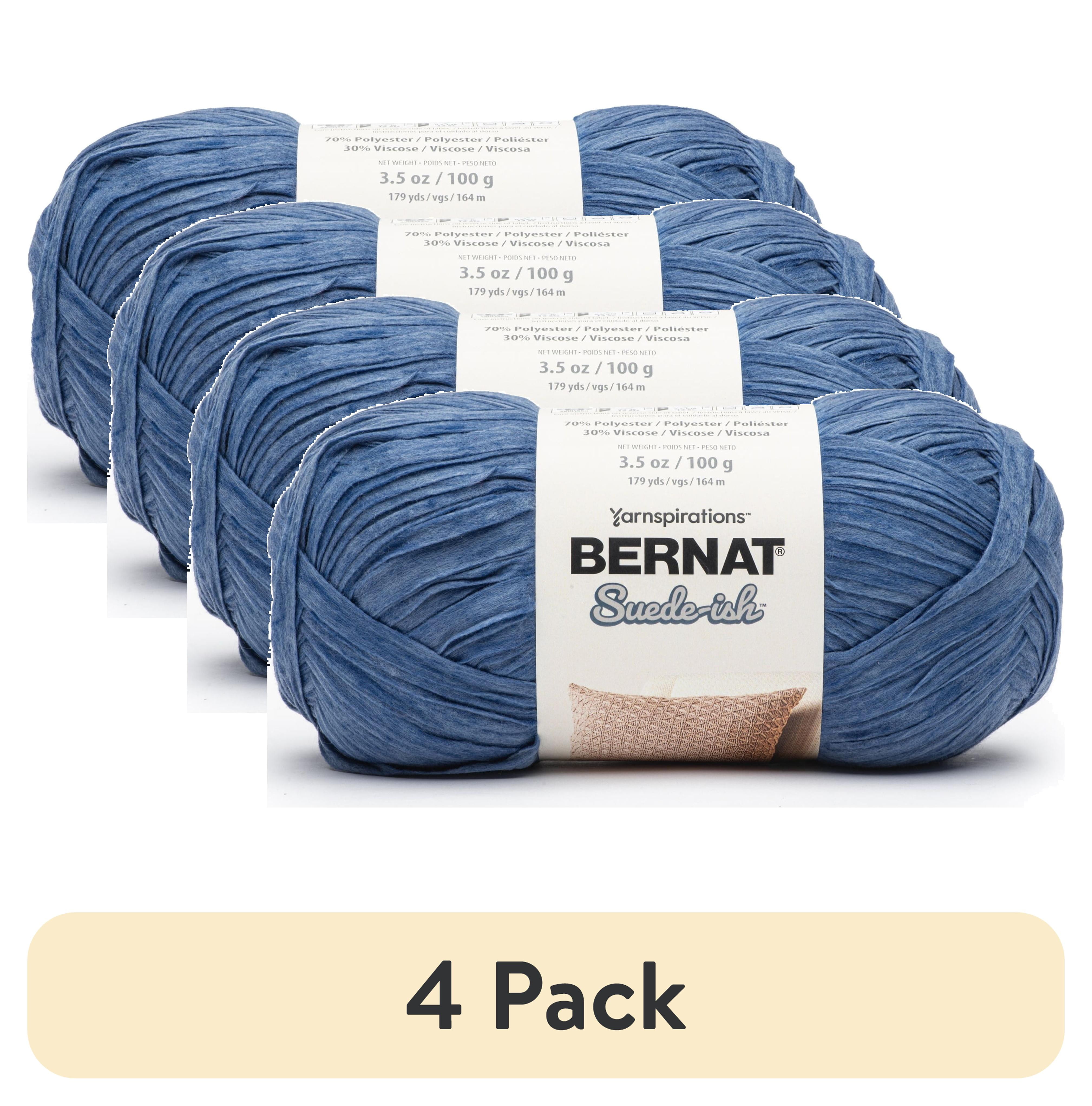 (4 pack) Spinrite Bernat Suede-ish Yarn-Ocean - Walmart.com
